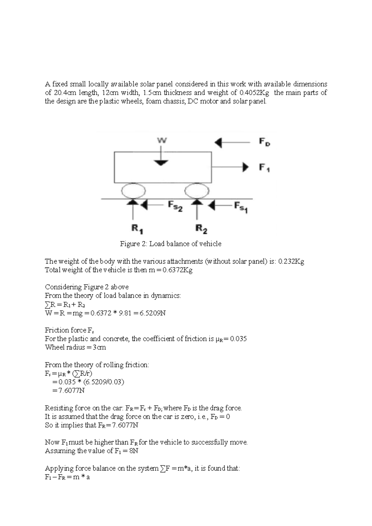 Solar CAR - A fixed small locally available solar panel considered in ...