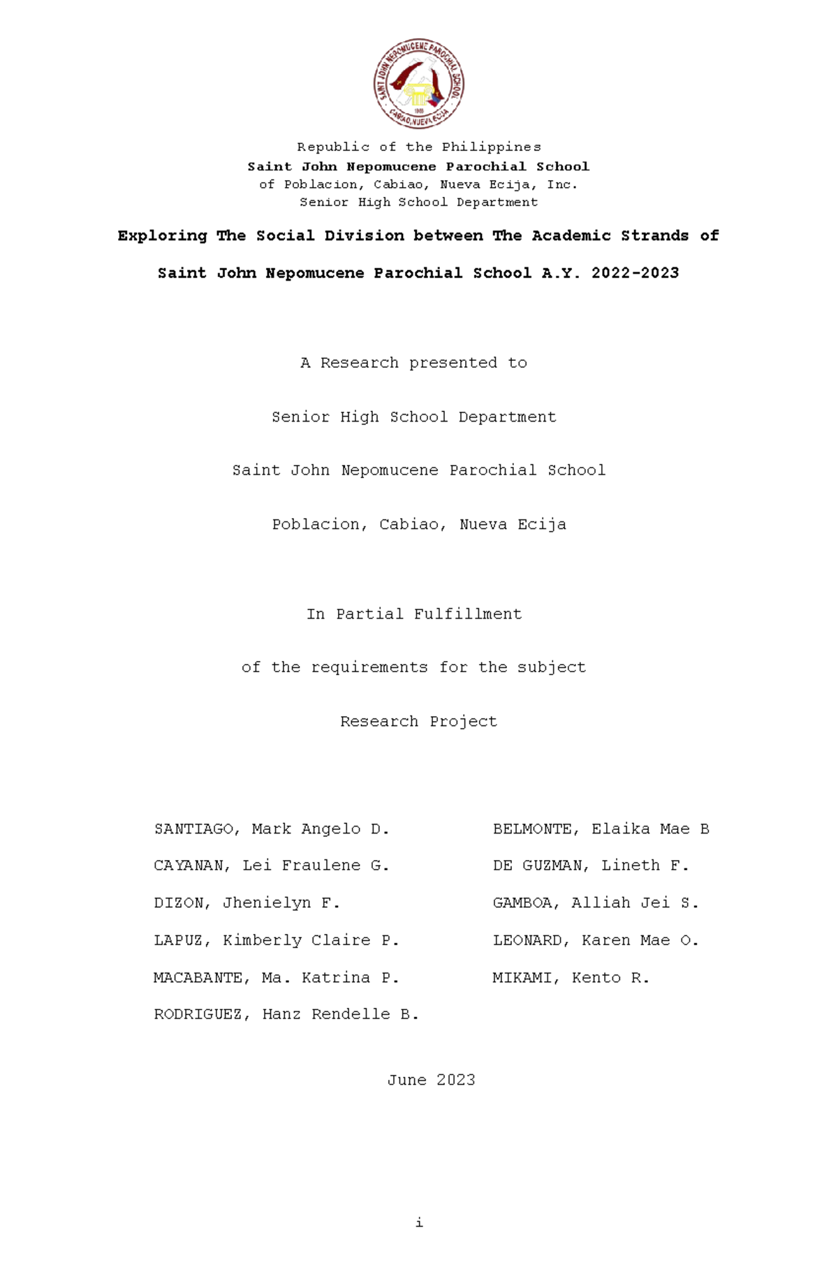 Final-Softbind - Research - Saint John Nepomucene Parochial School of ...