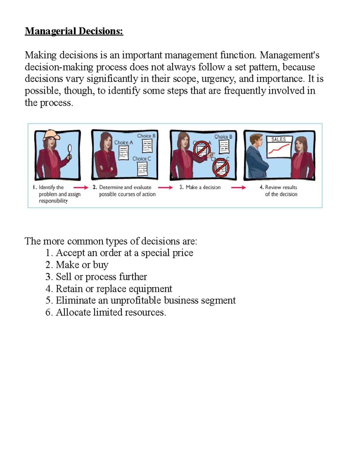 Chapter 10 - Decisions Illustrations - Managerial Decisions: Making ...