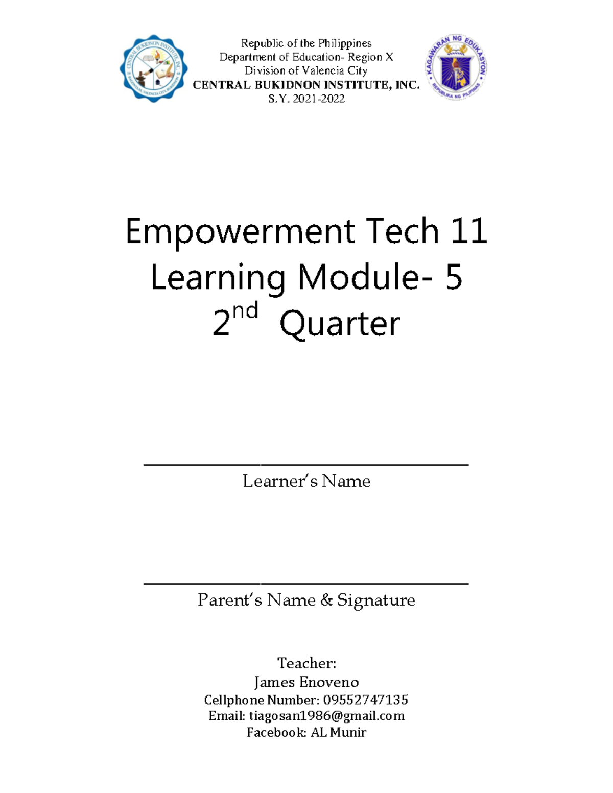 Empotech 11-M2M5 - Republic of the Philippines Department of Education ...