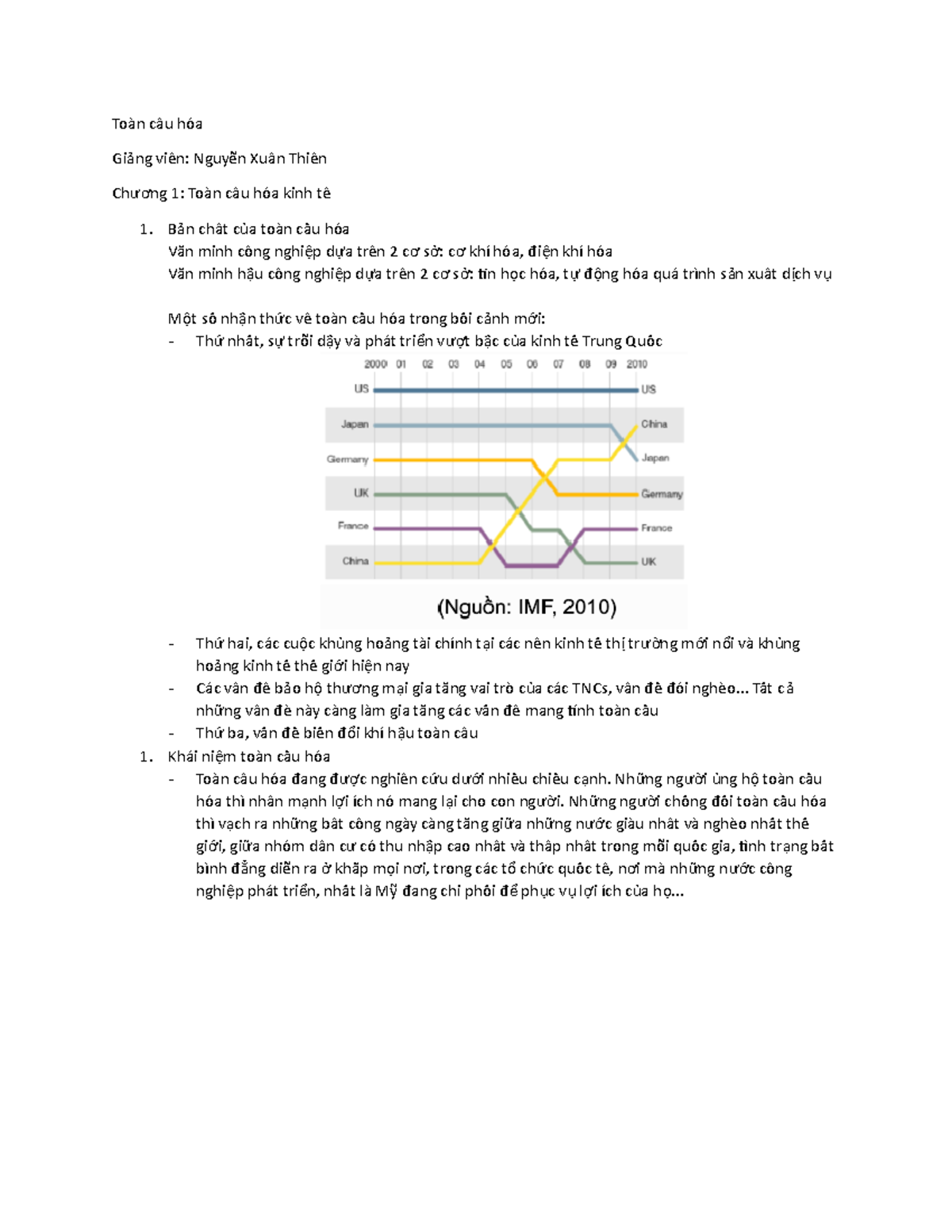 Toàn cầu hóa - SDFFSD - Toàn cầầu hóa Gi ng viên: Nguyêễn Xuần Thiênả ...