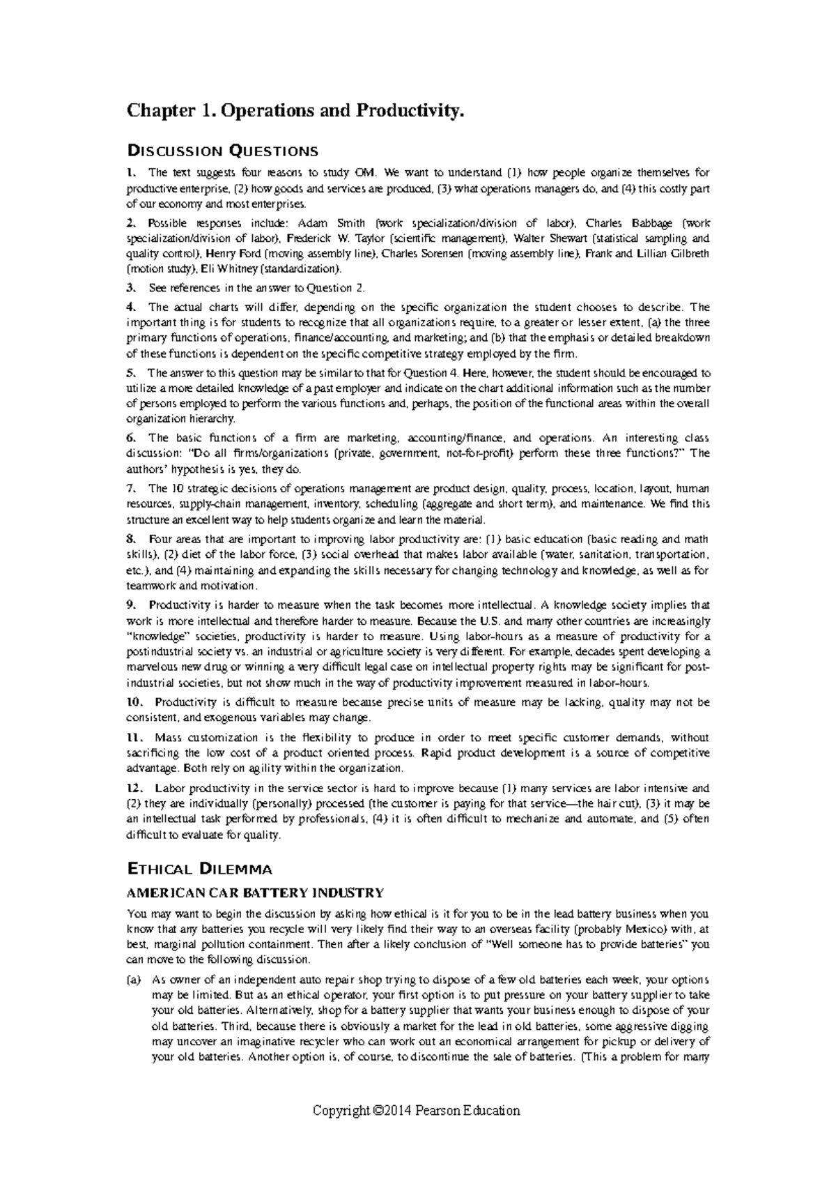 Operations Management, 11th Edition, Heizer and Render, Chapter 1 ...