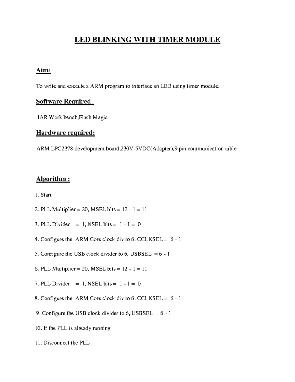 ARM Programming LED Blinking with Timer Module - LED BLINKING WITH ...