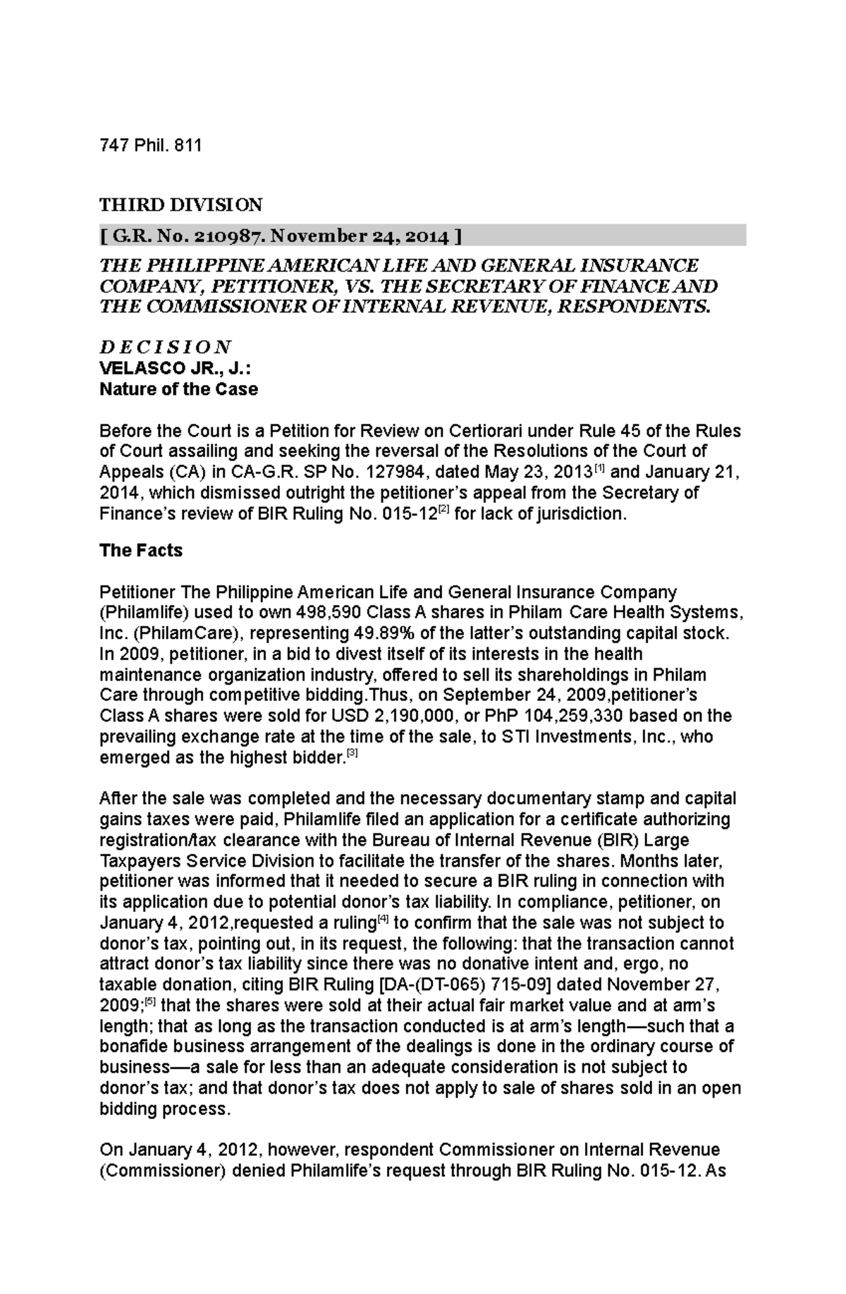 747 Phil - just a sample - 747 Phil. 811 THIRD DIVISION [ G. No. 210987 ...