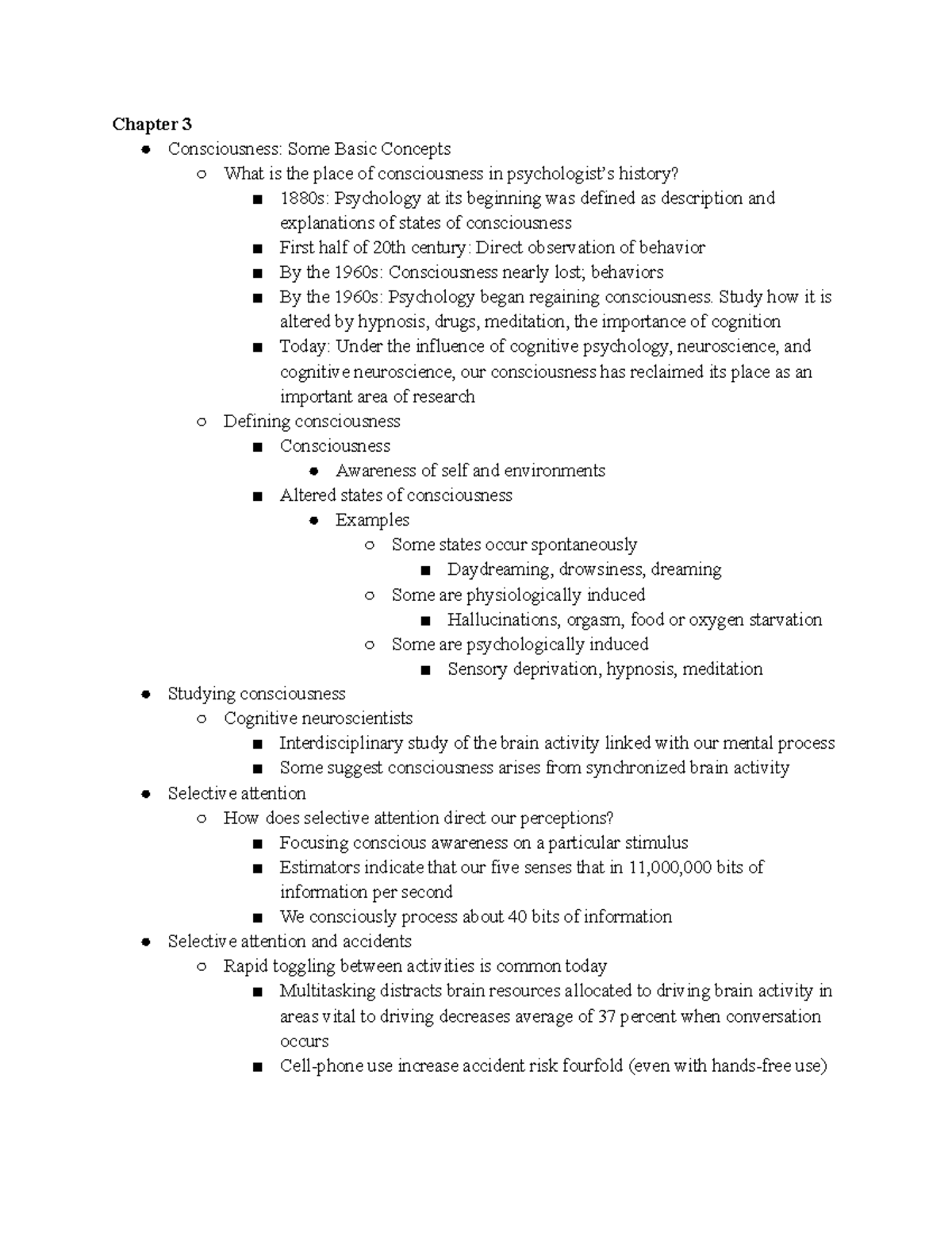 Chapter 3 psy notes - Dr. Hawkins - Chapter 3 Consciousness: Some Basic ...