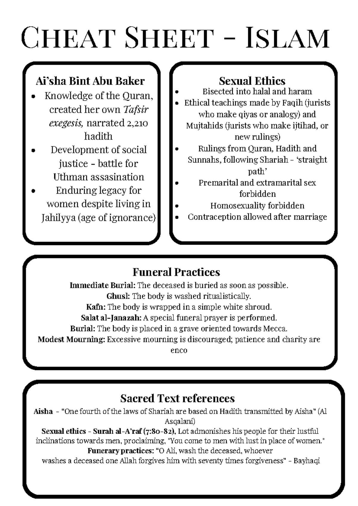 SOR HSC Cheat Sheets - Here is a set of brief notes on studies of ...