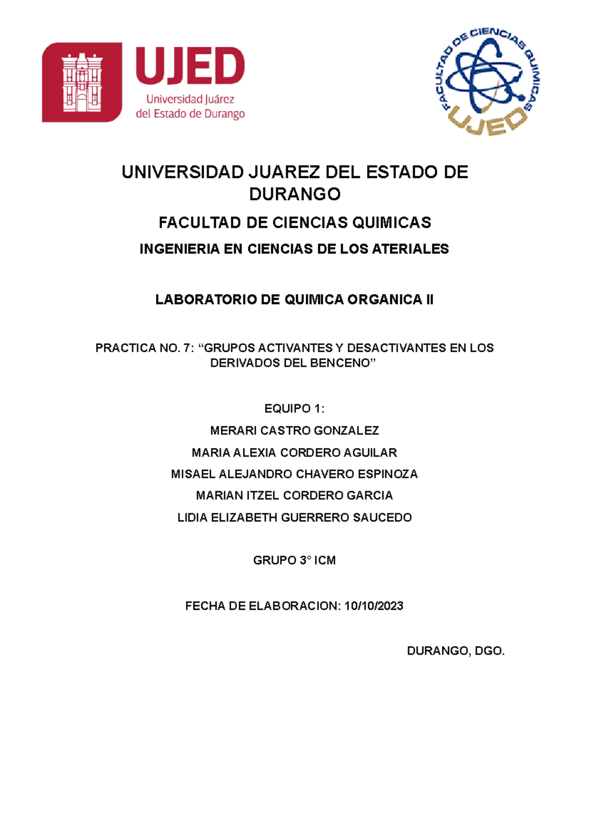 Practica De Laboratorio 7 Universidad Juarez Del Estado De Durango