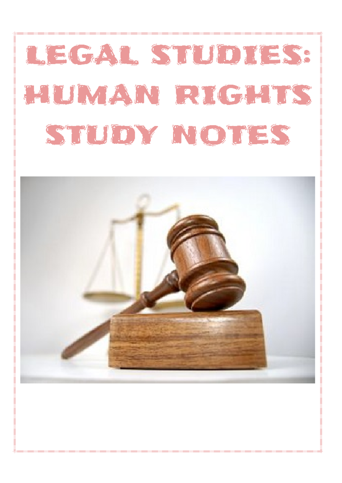 Human Rights Study Notes - LEGAL STUDIES: HUMAN RIGHTS STUDY NOTES BY ...