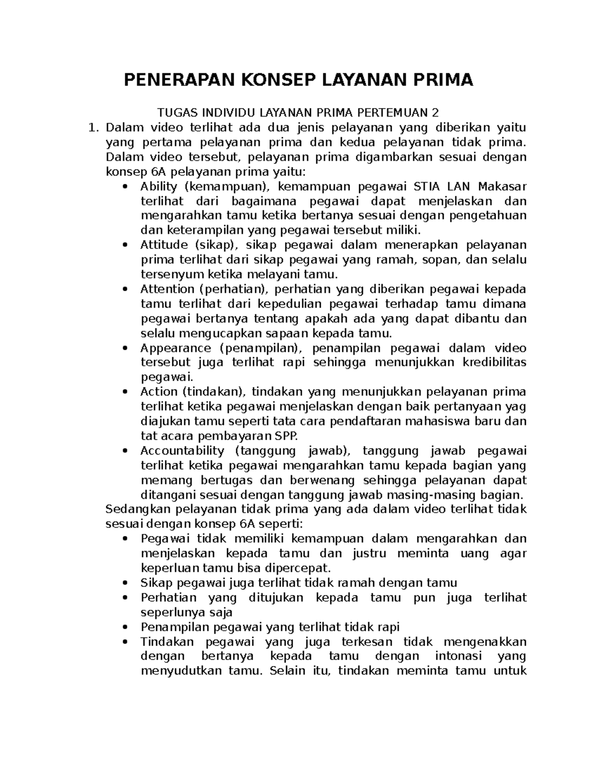 Penerapan Konsep Layanan Prima - PENERAPAN KONSEP LAYANAN PRIMA TUGAS ...