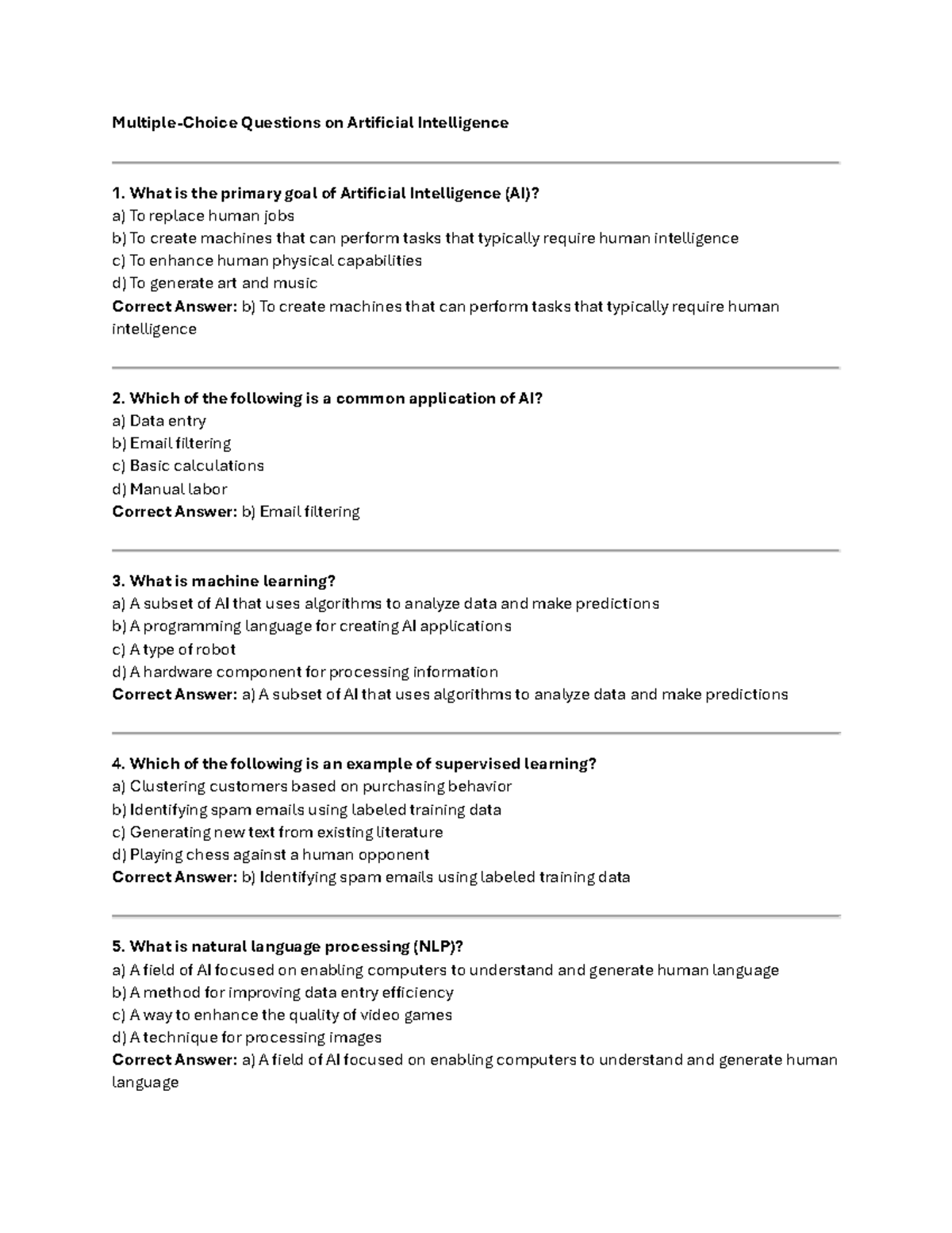 Artificial Intelligence - Studocu