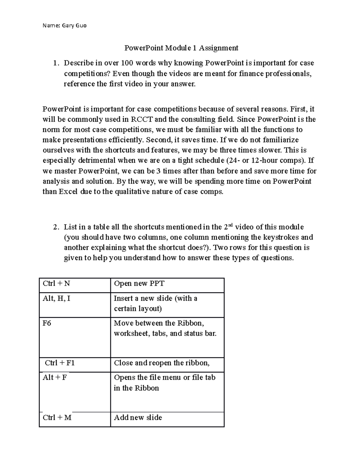 Power Point training Module 1 - PowerPoint Module 1 Assignment Describe ...
