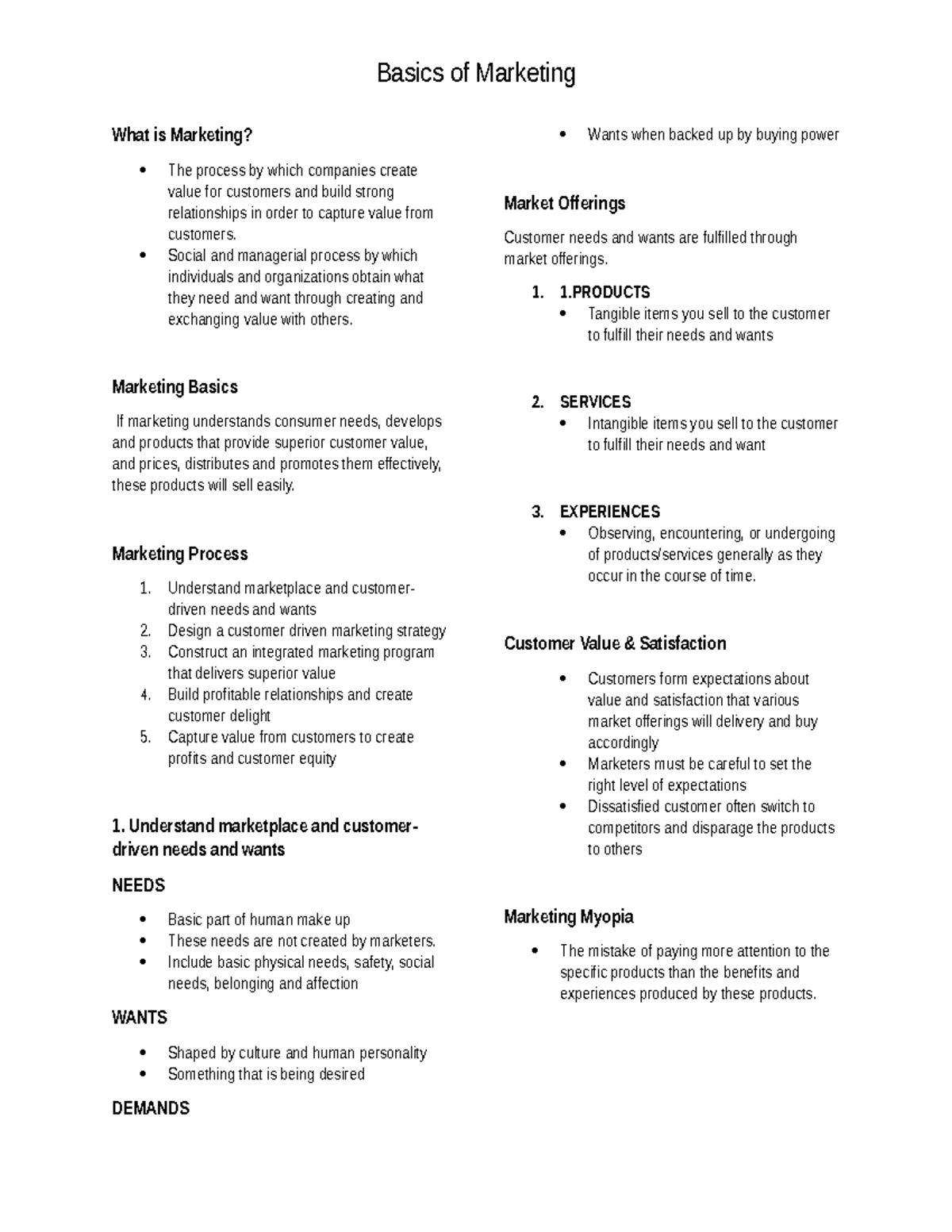 Basics of Marketing - Basics of Marketing What is Marketing? The ...