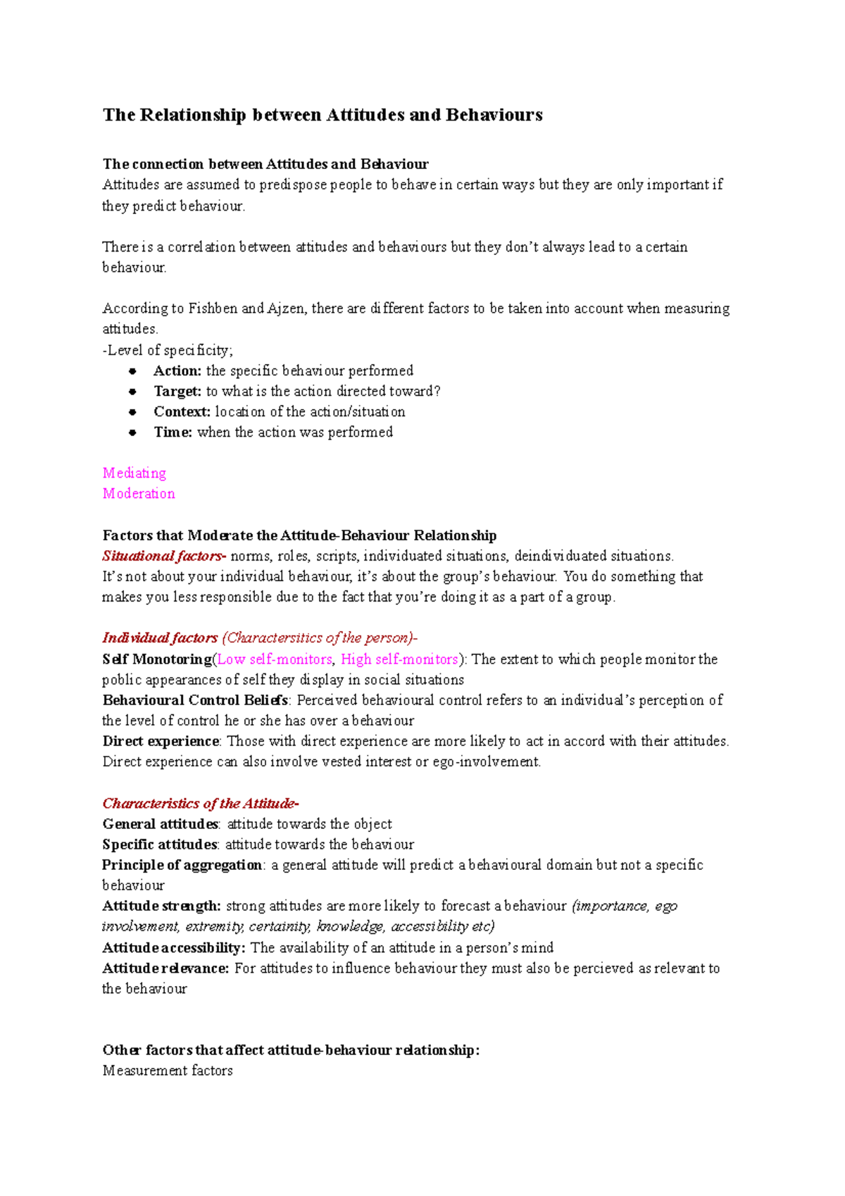 Lecture 3 - Donna Henson - The Relationship between Attitudes and ...