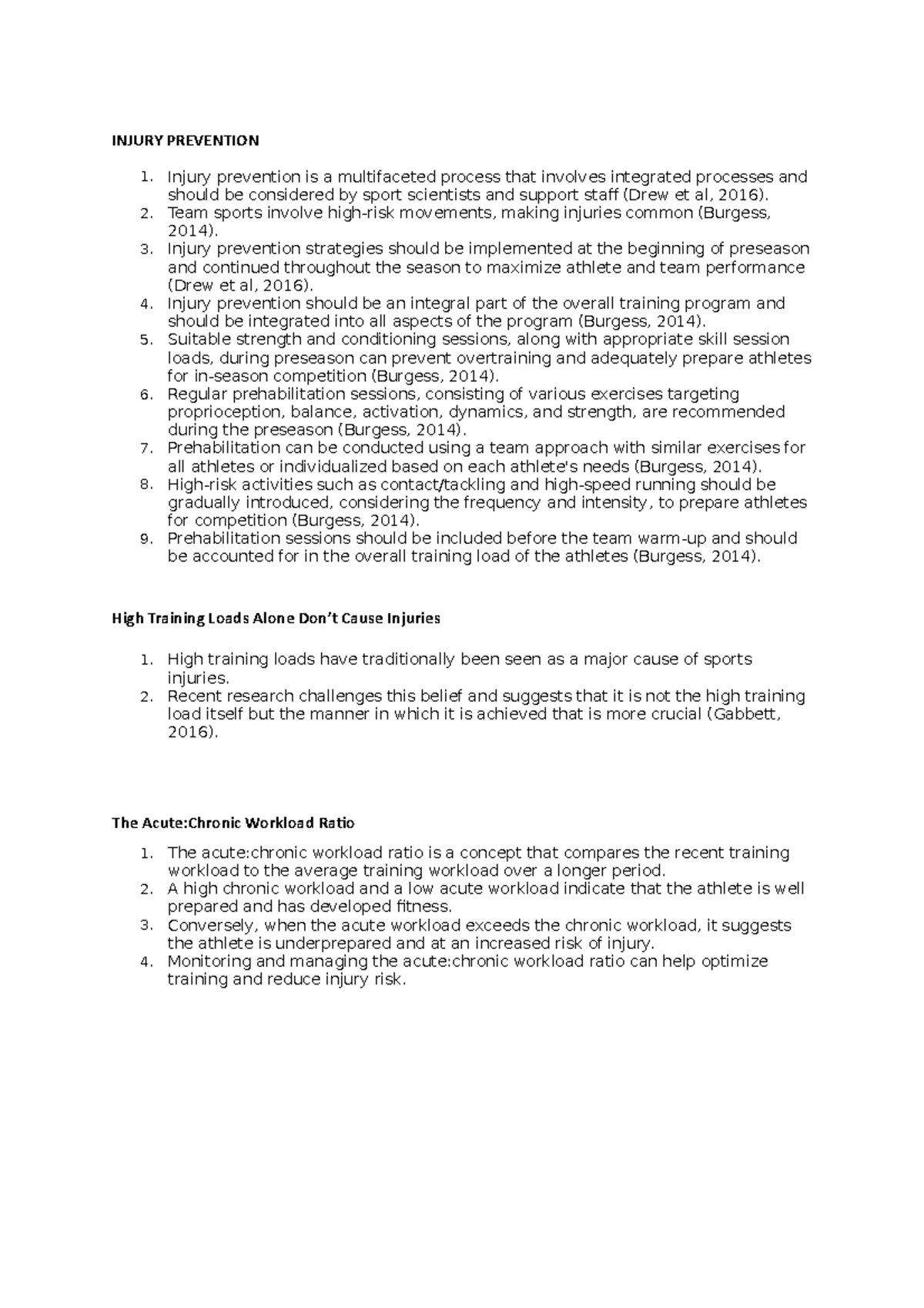 Injury Prevention 2 - Exercise Programming Notes - INJURY PREVENTION ...