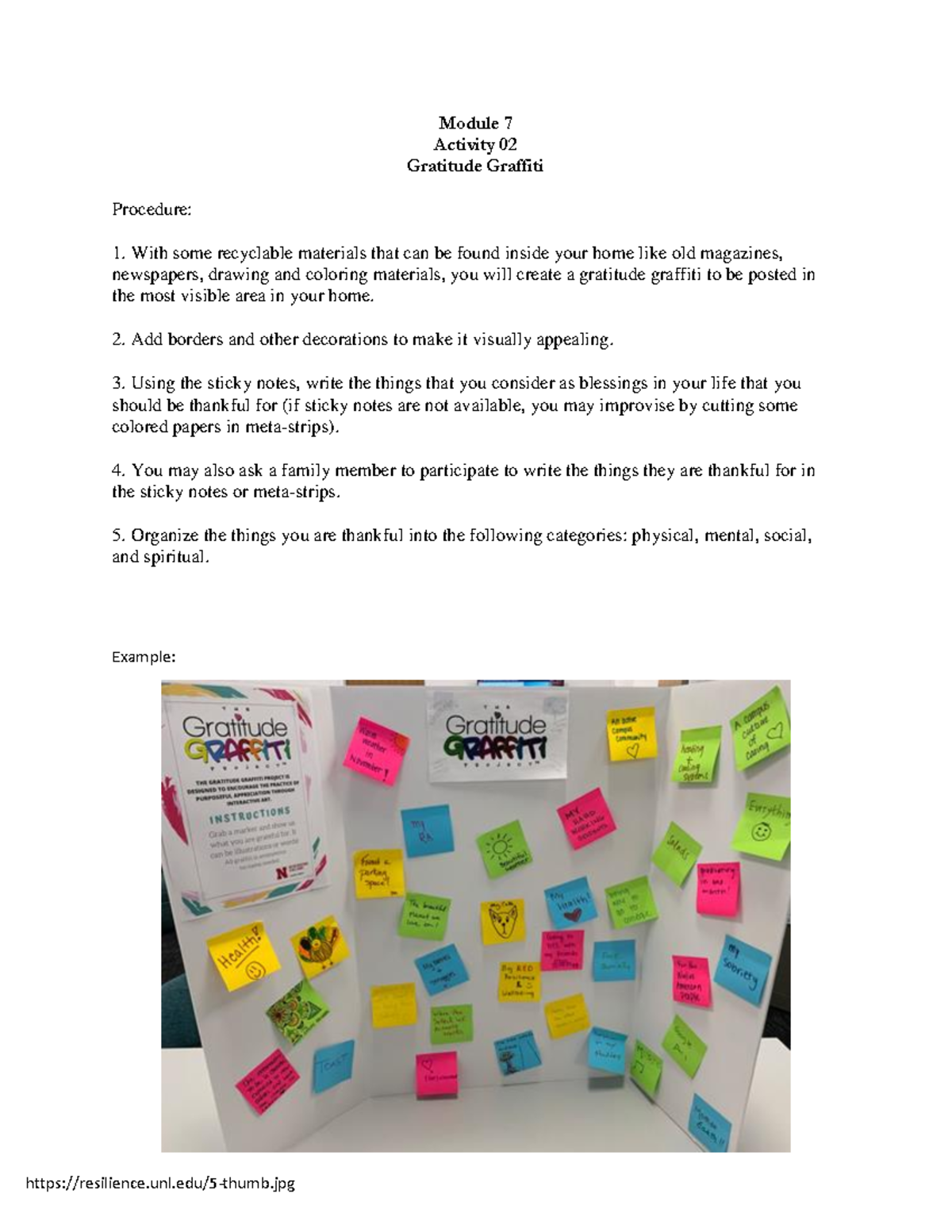 M7 02Gratitude Graffiti - Module 7 Activity 02 Gratitude Graffiti ...