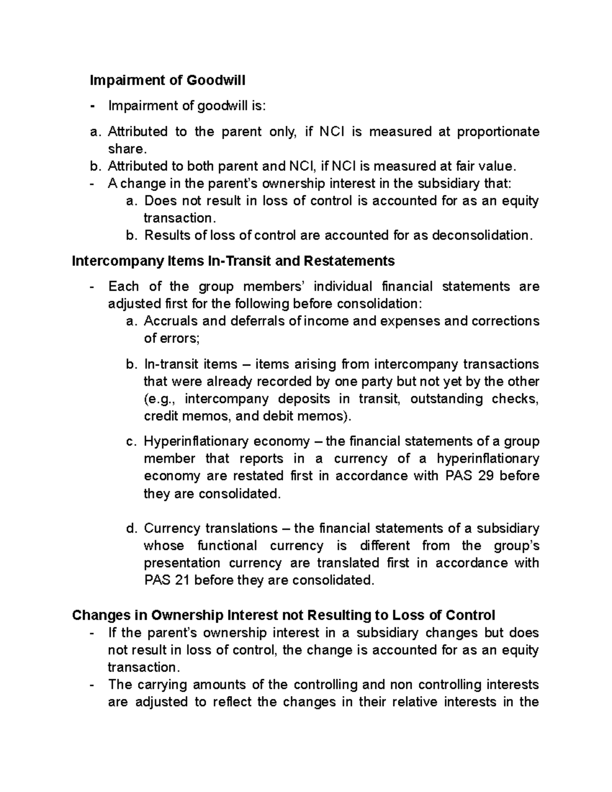 Consolidated Financial Statements Part 3 - Impairment of Goodwill ...