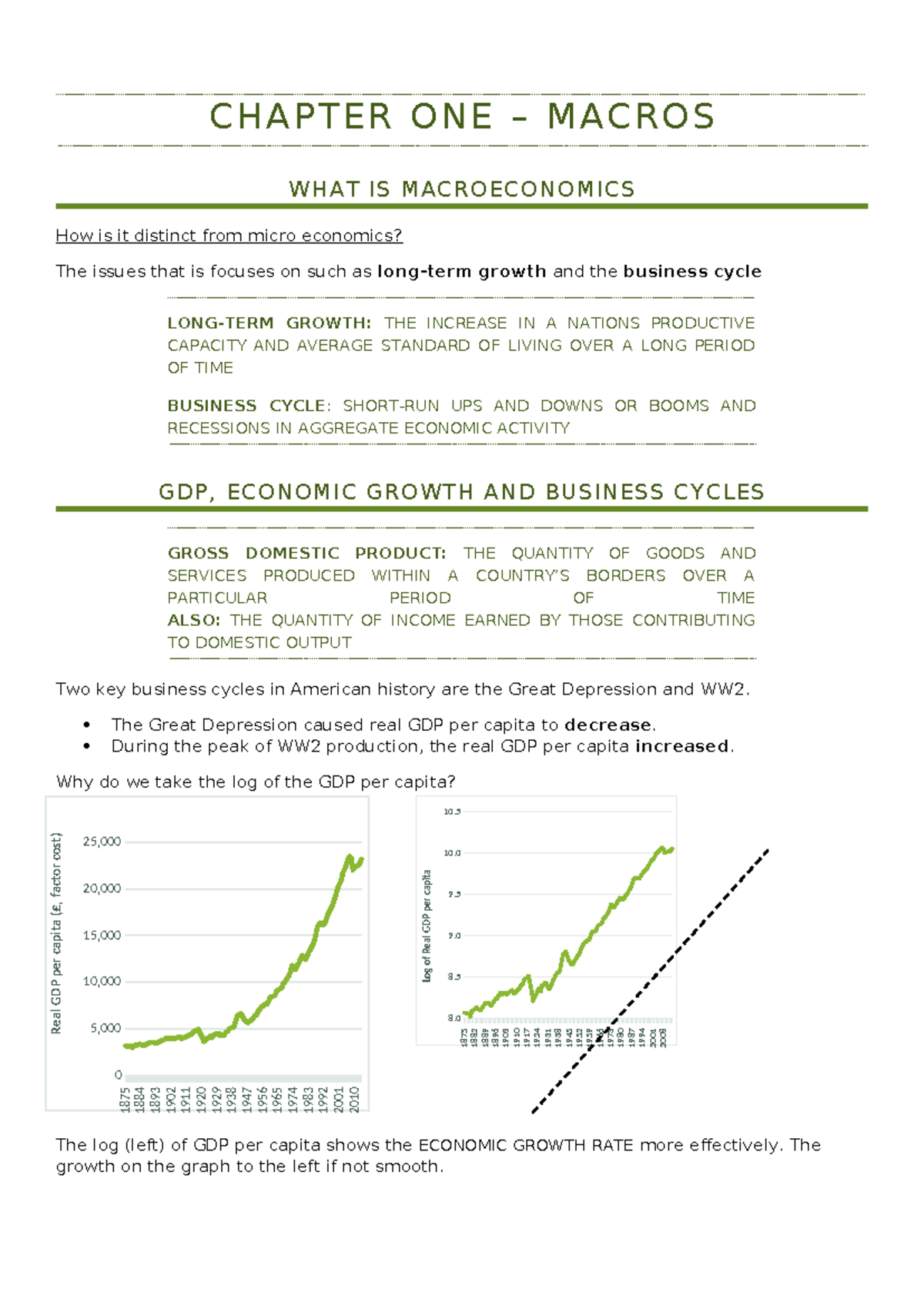Macros ONE - Summary Economics - C H A P T E R O N E – M A C R O S WHAT ...