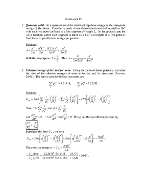 HW-4-solution - Solution of HW #4 - Homework # It is often convenient ...