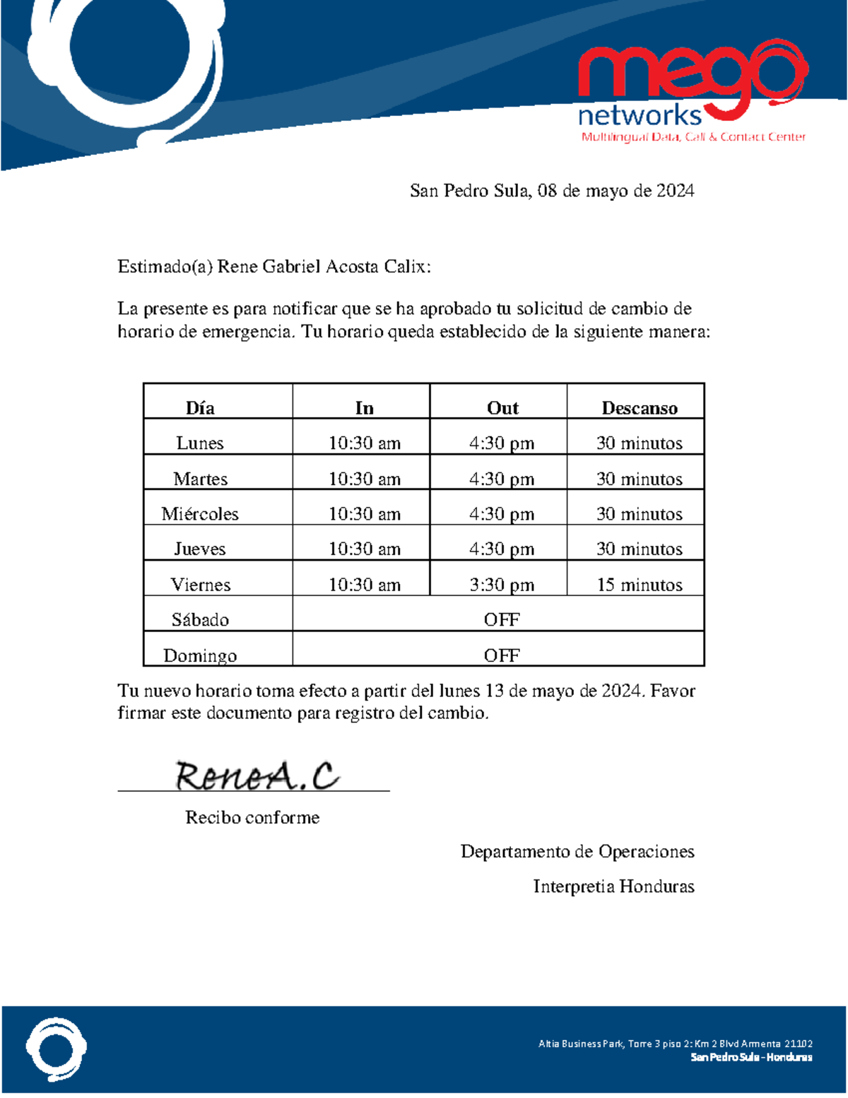 CH 430843 Rene Acosta - afafafa - Altia Business Park, Torre 3 piso 2 ...