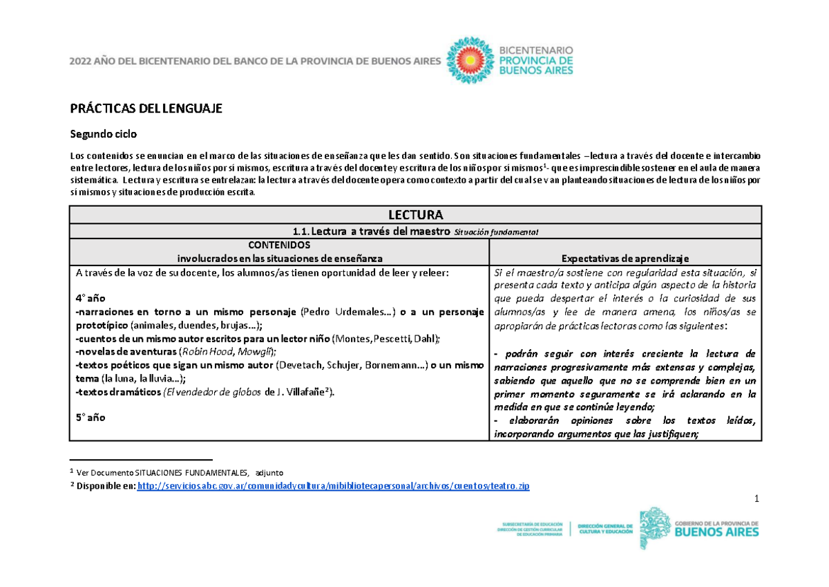 Prácticas DEL Lenguaje - Contenidos 2° Ciclo - PRÁCTICAS DEL LENGUAJE ...