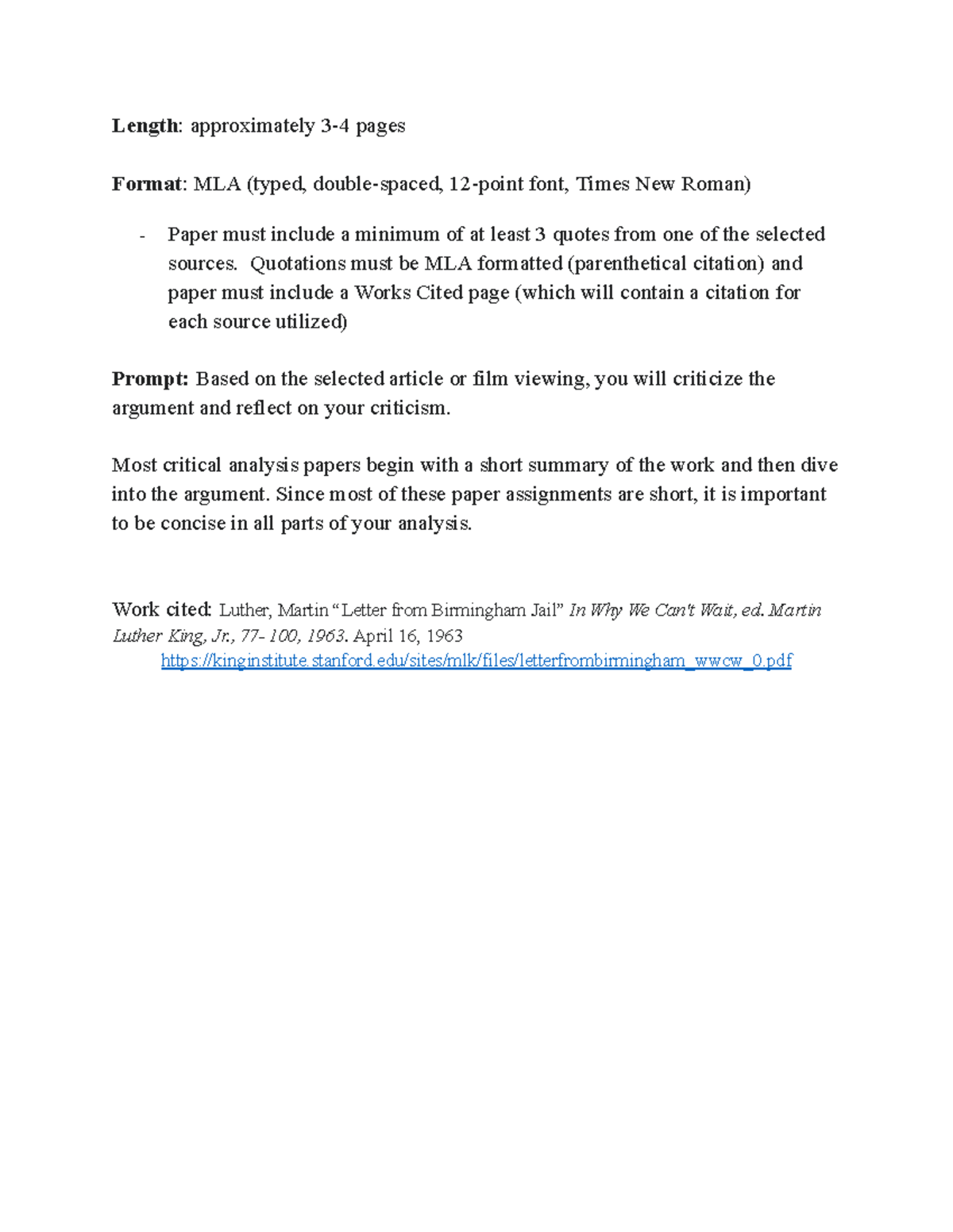 Outline For Essay Length Approximately 3 4 Pages Format MLA typed