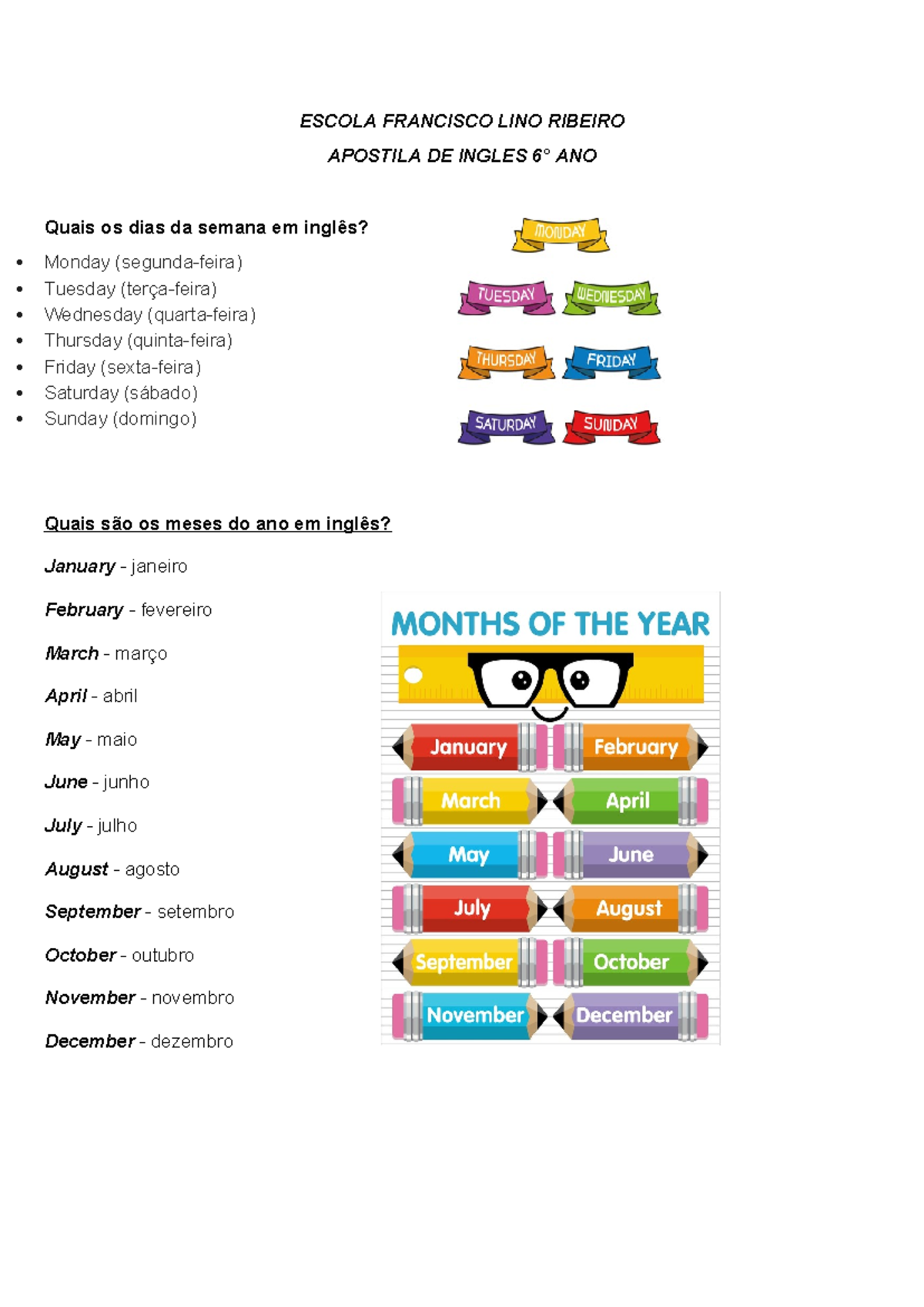 Apostila De Inglês 6 Ao 9 Ano Pdf - RETOEDU