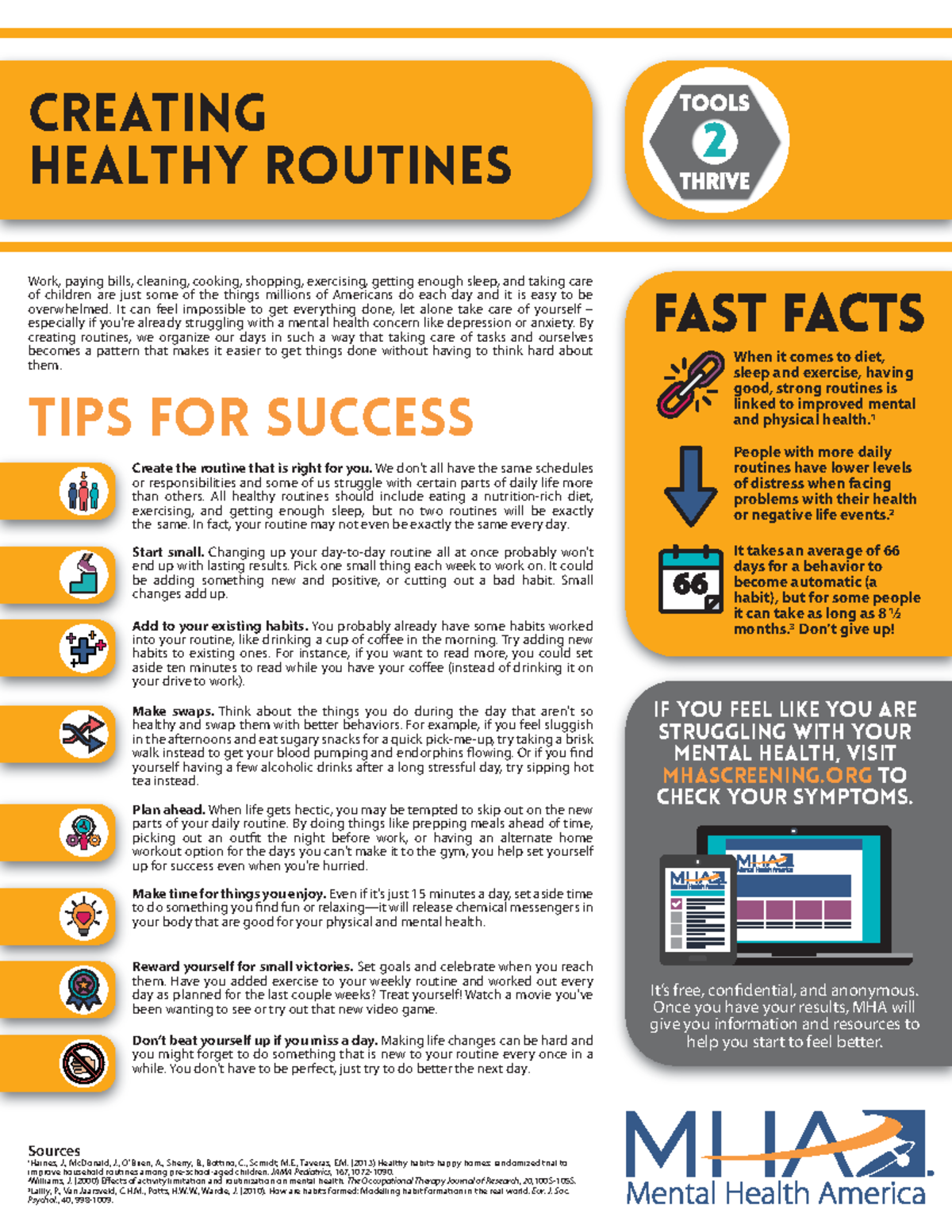 Handout - Creating Healthy Routines - CREATING HEALTHY ROUTINES Work ...
