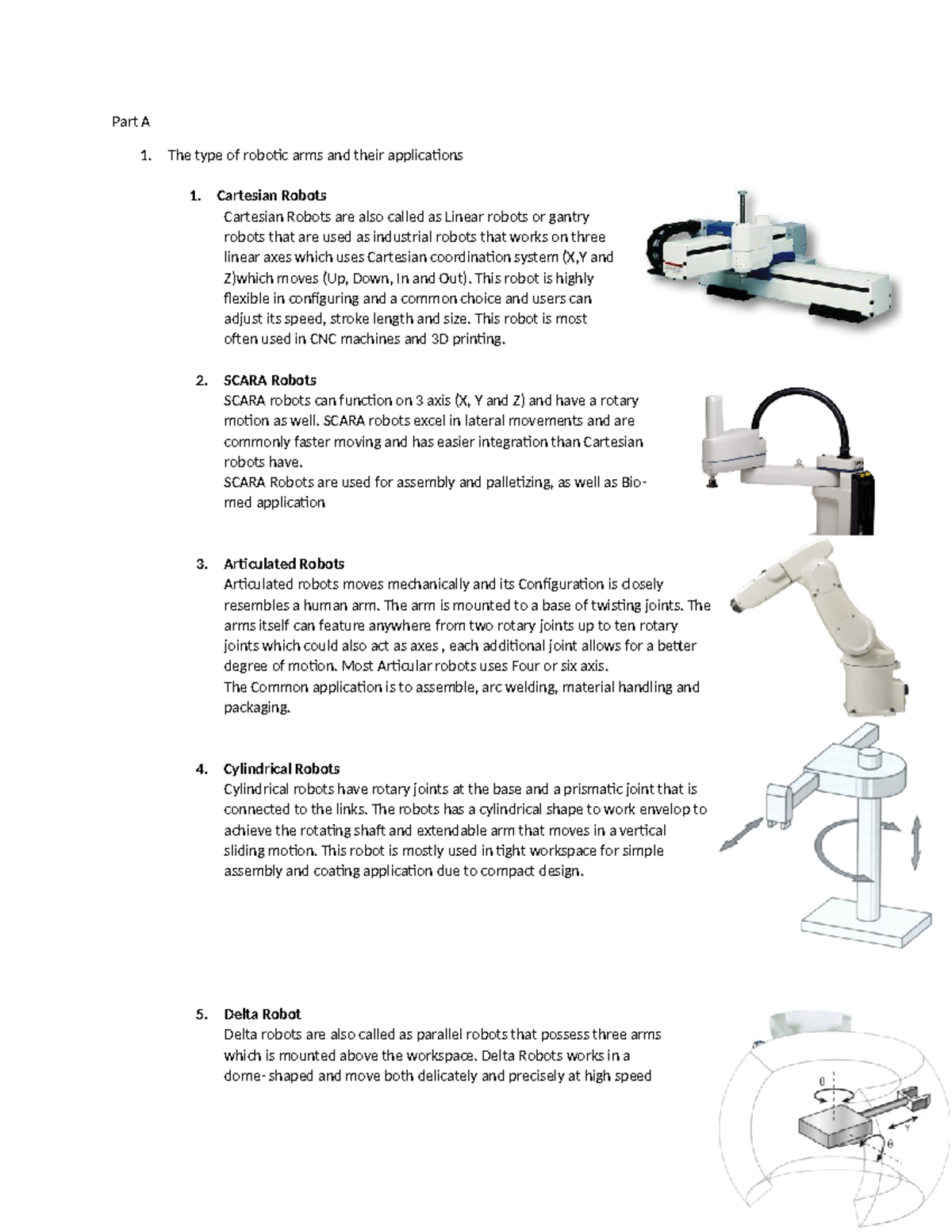 Kritesh PLC-2 - nbhgvy - Part A 1. The type of robotic arms and their ...