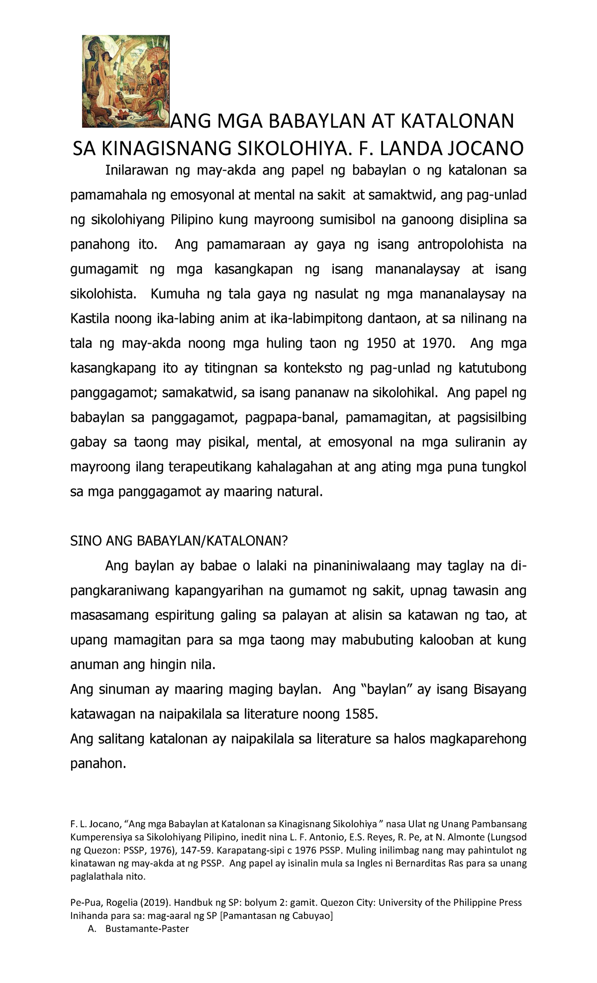 WEEK 5 Asynchronous topic Ang Babaylan at Katalonan sa Kinagisnang ...