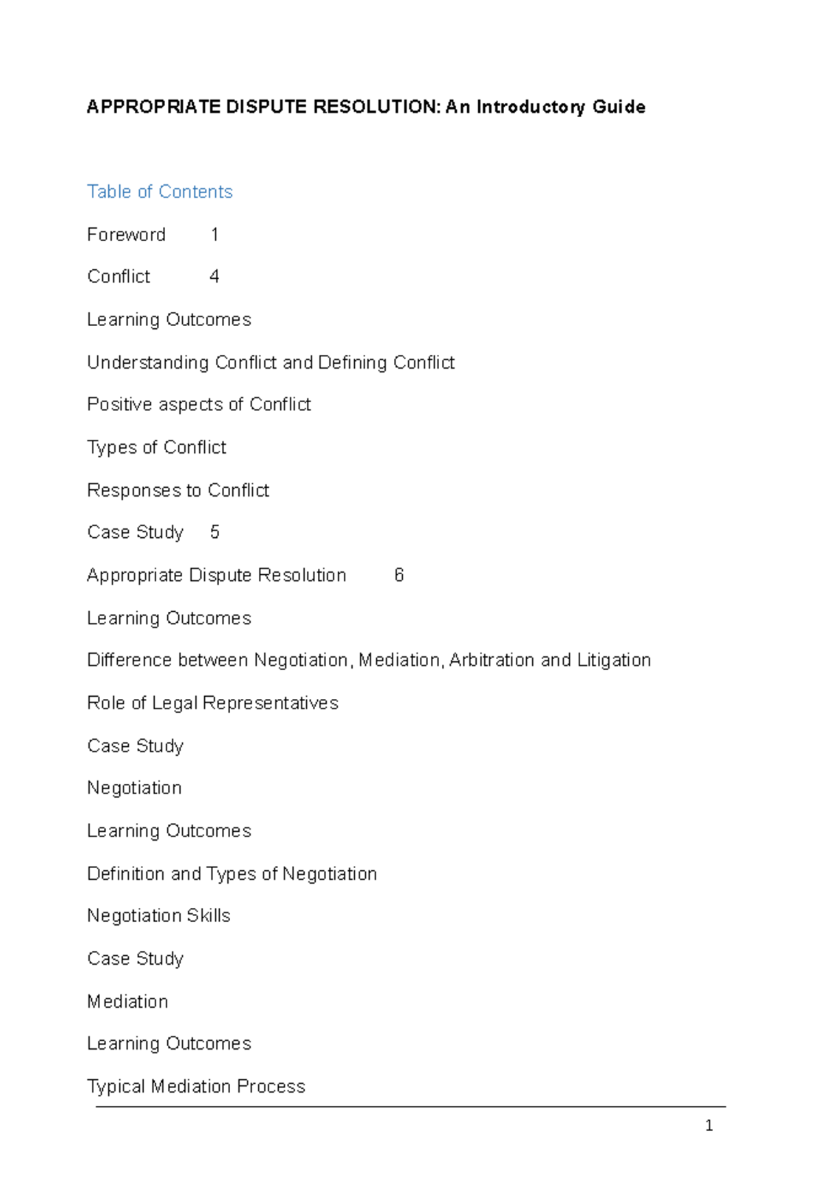 ADR for LEAD - Alternative Dispute resolution. - APPROPRIATE DISPUTE ...