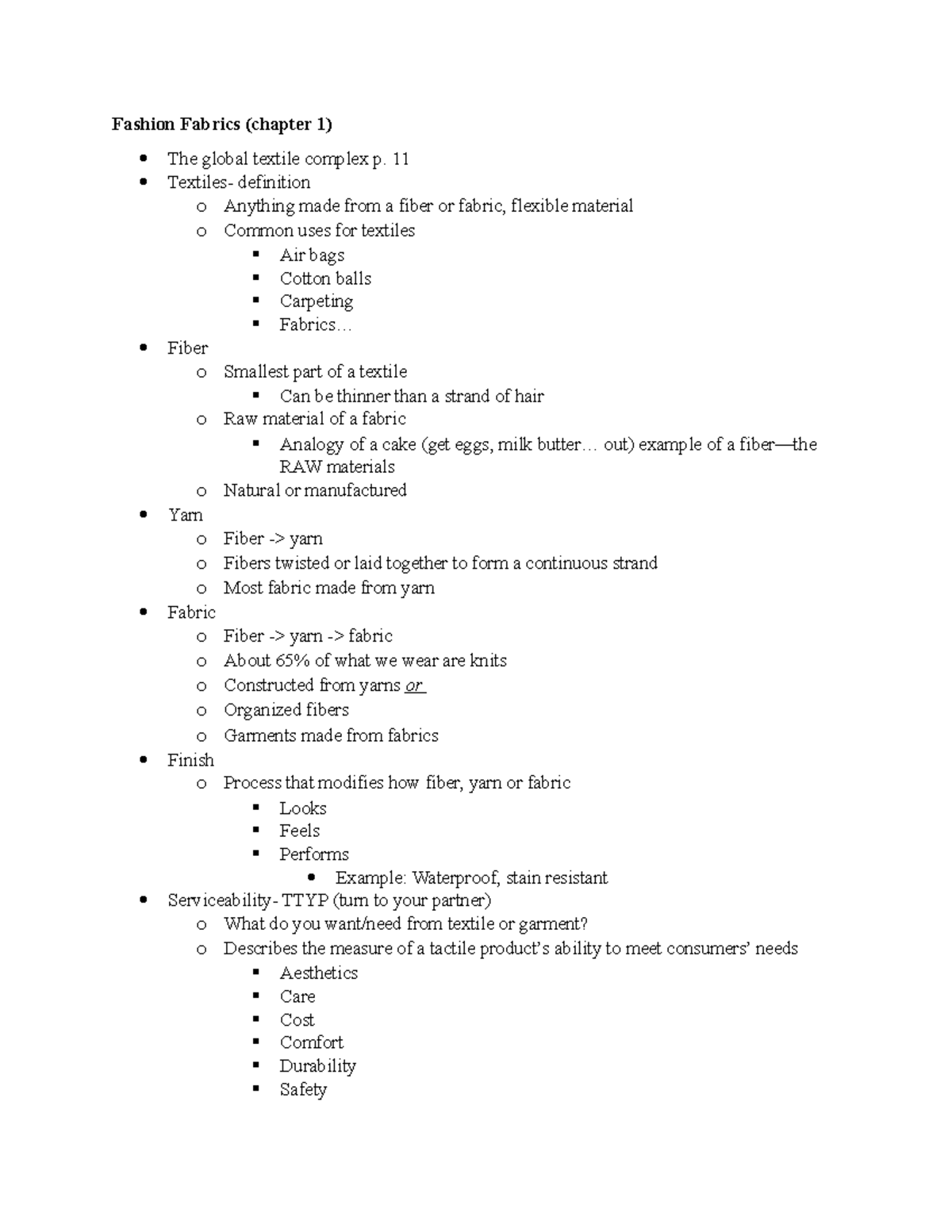 Lecture Notes - Fashion Fabrics (chapter 1) The global textile complex ...
