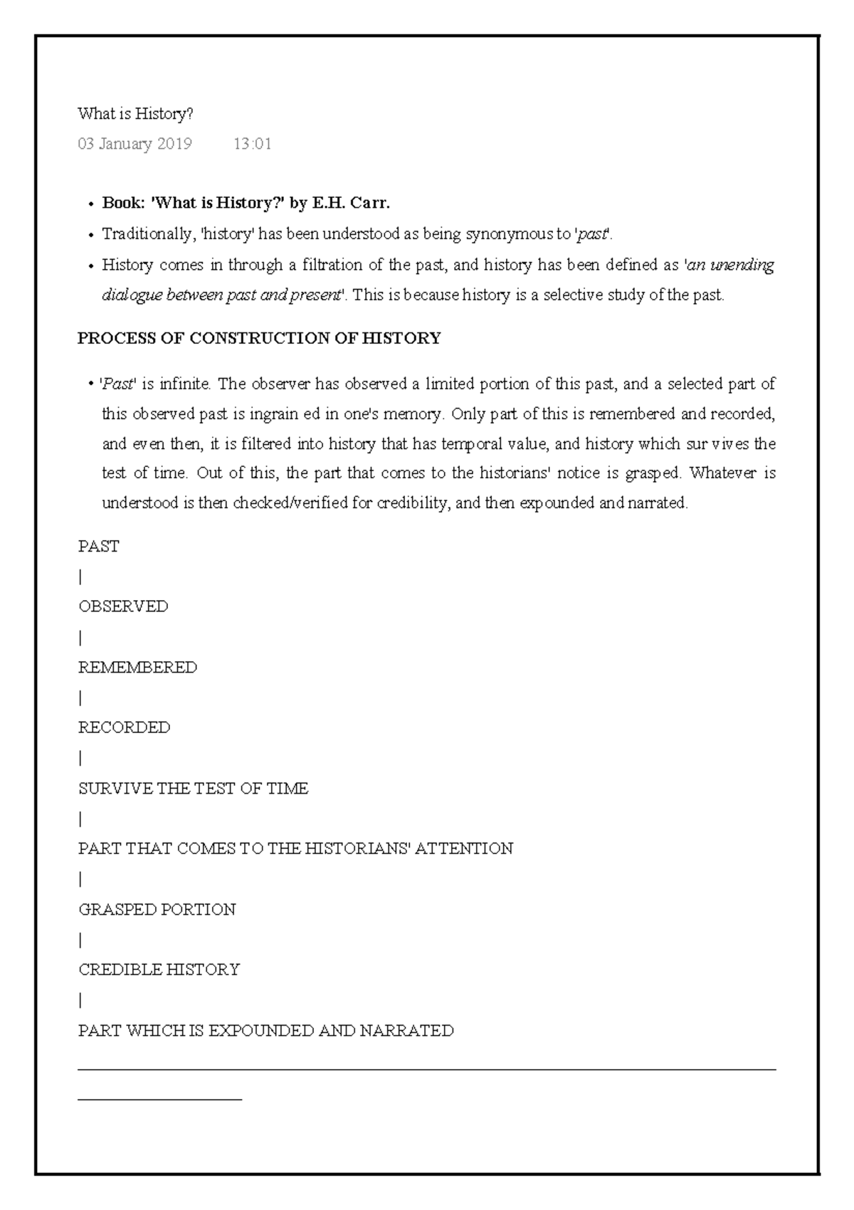 History - III - Class notes - What is History? 03 January 2019 13 ...