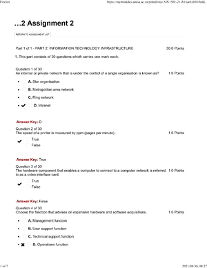 Assessment 1 Attempt review (page 1 of 30)A - AIN1501 - Unisa - Studocu