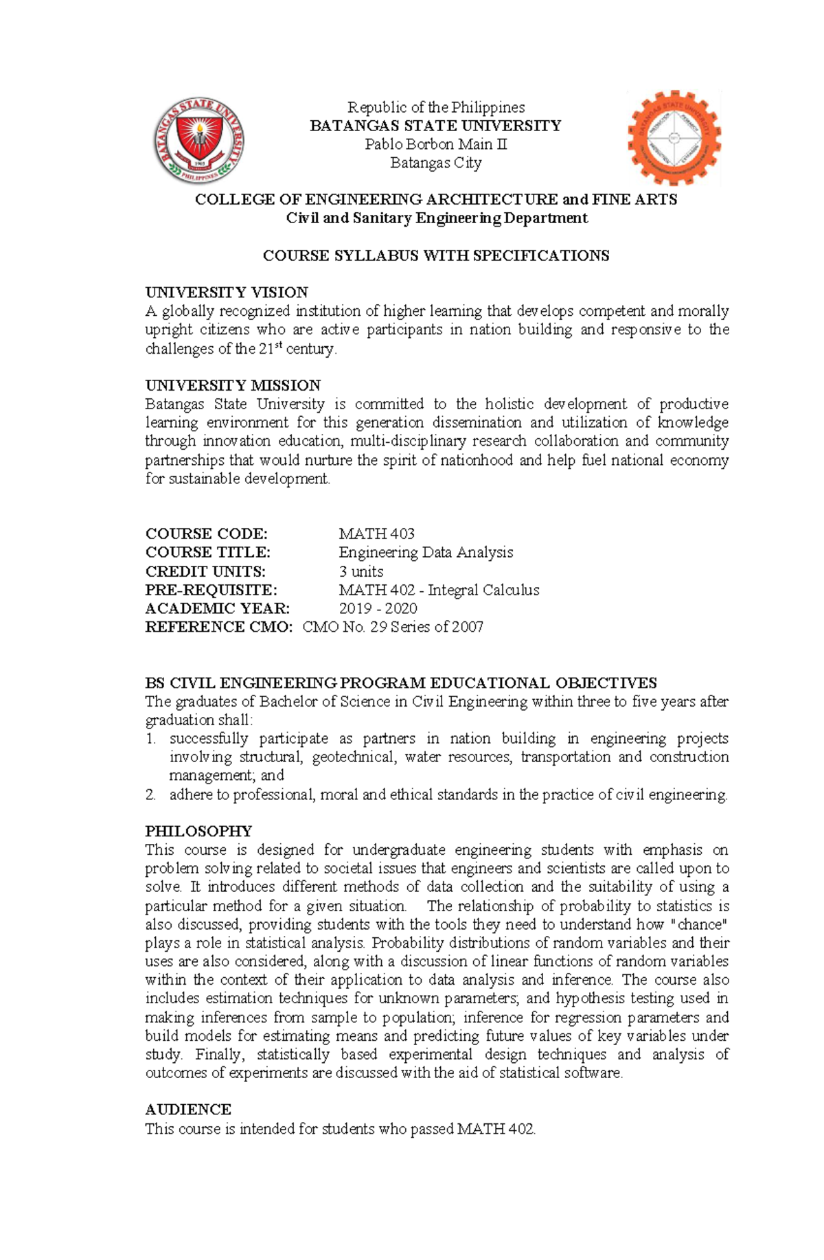 Course Specs Data Analysis Warning Tt Undefined Function 3 Warning Tt Undefined Function