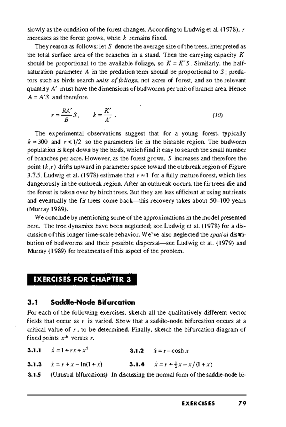 Strogatz Exercises Chap3 - slowly as the condition of the forest ...