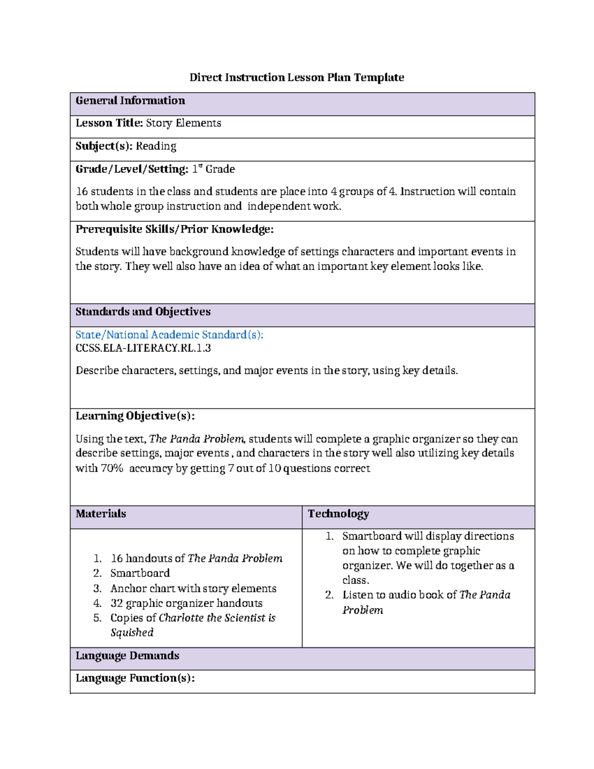 D091 Task 2 - hw for 2020 - Direct Instruction Lesson Plan Template General Information Lesson ...