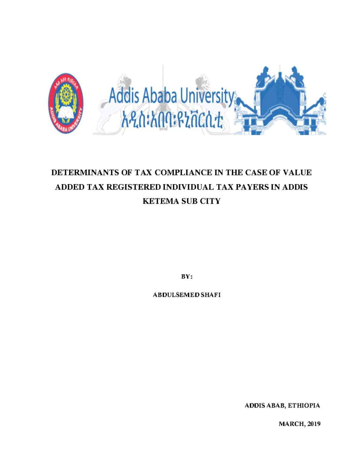 Vat thesis - DETERMINANTS OF TAX COMPLIANCE IN THE CASE OF VALUE ADDED ...