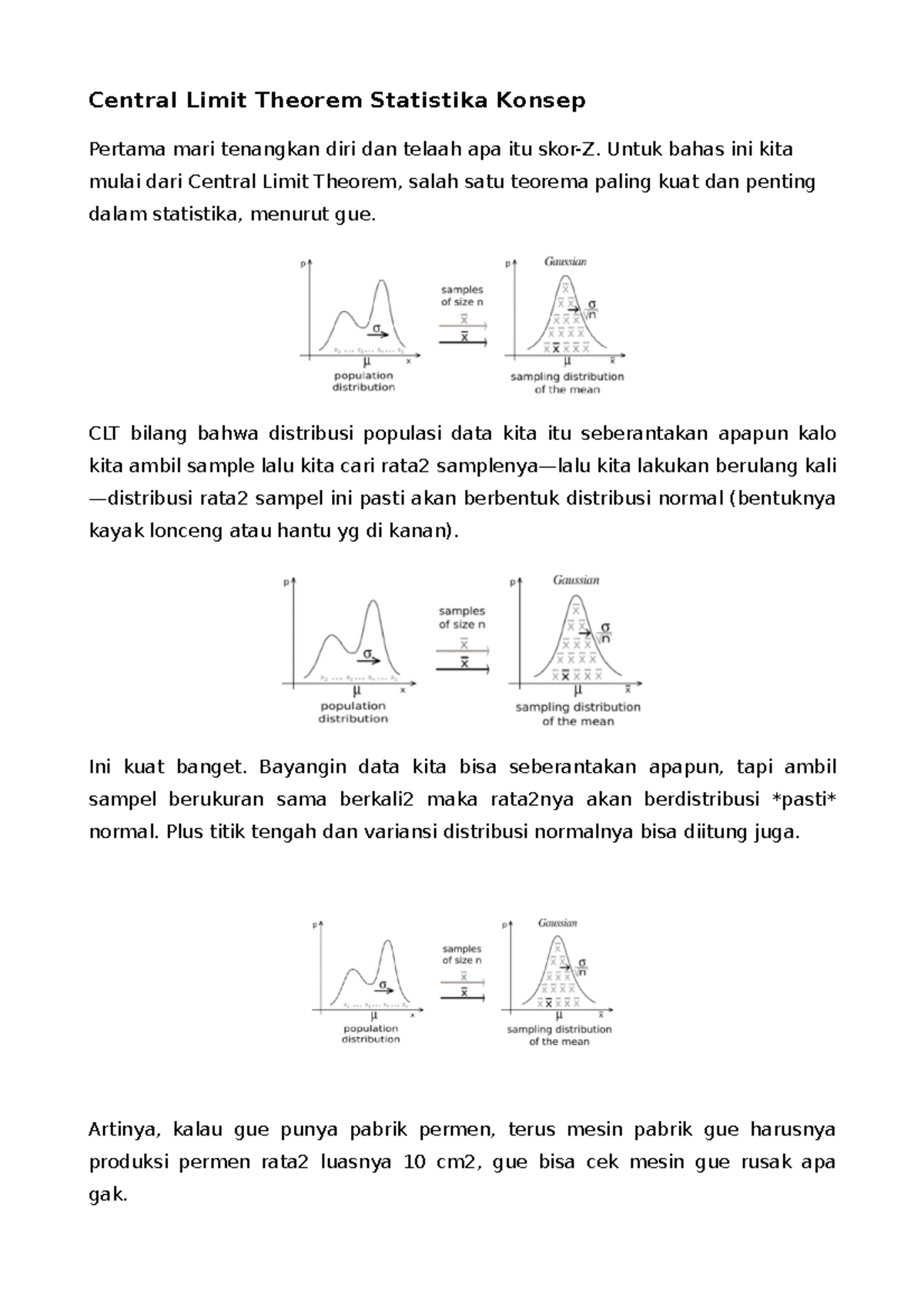 Central Limit Theorem Statistika Konsep UJI Hipotesis KONSEP STATISTIKA ...