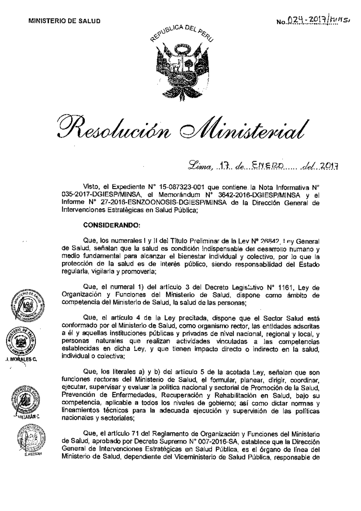 190520 RM N C2 B0 024- 2017- minsa - Epidemiología - Studocu