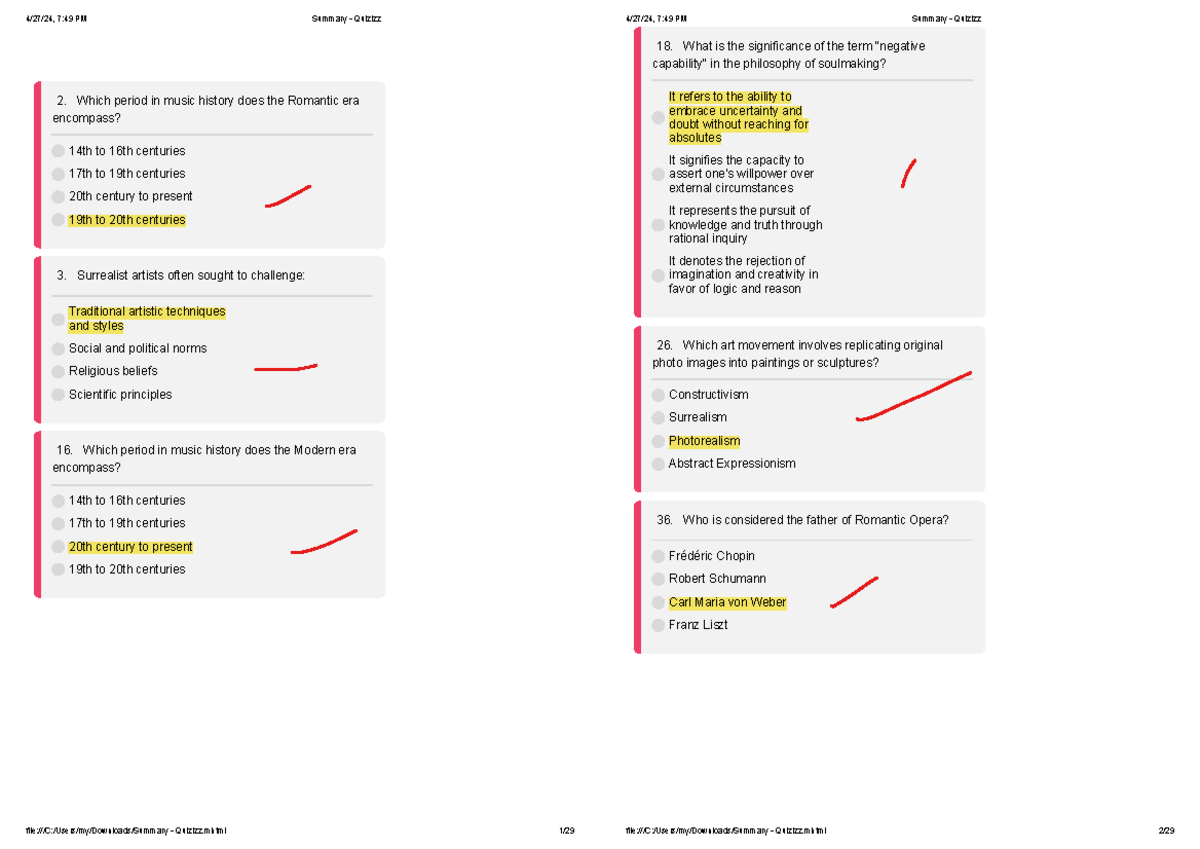 Summary - Quizizz HMN101 - Review Questions Click on the questions to ...