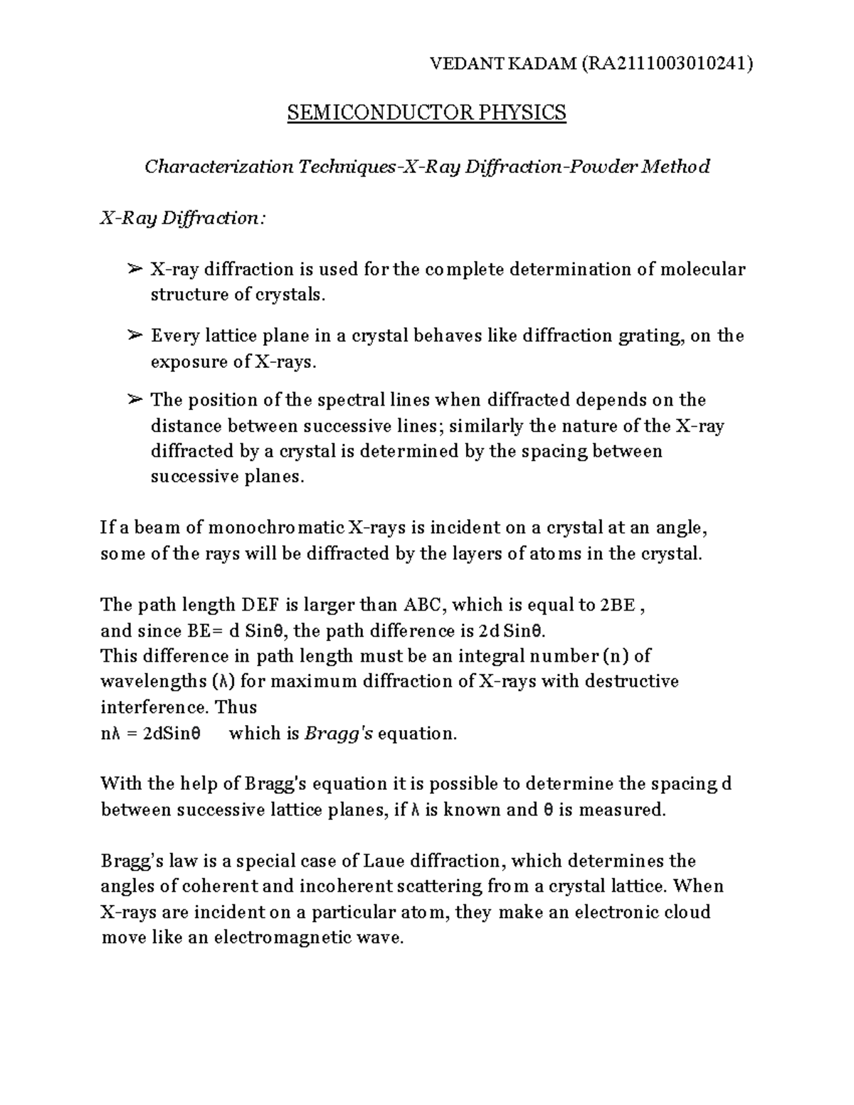 X-Ray Diffraction-Powder Method & Scanning Electron Microscope ...