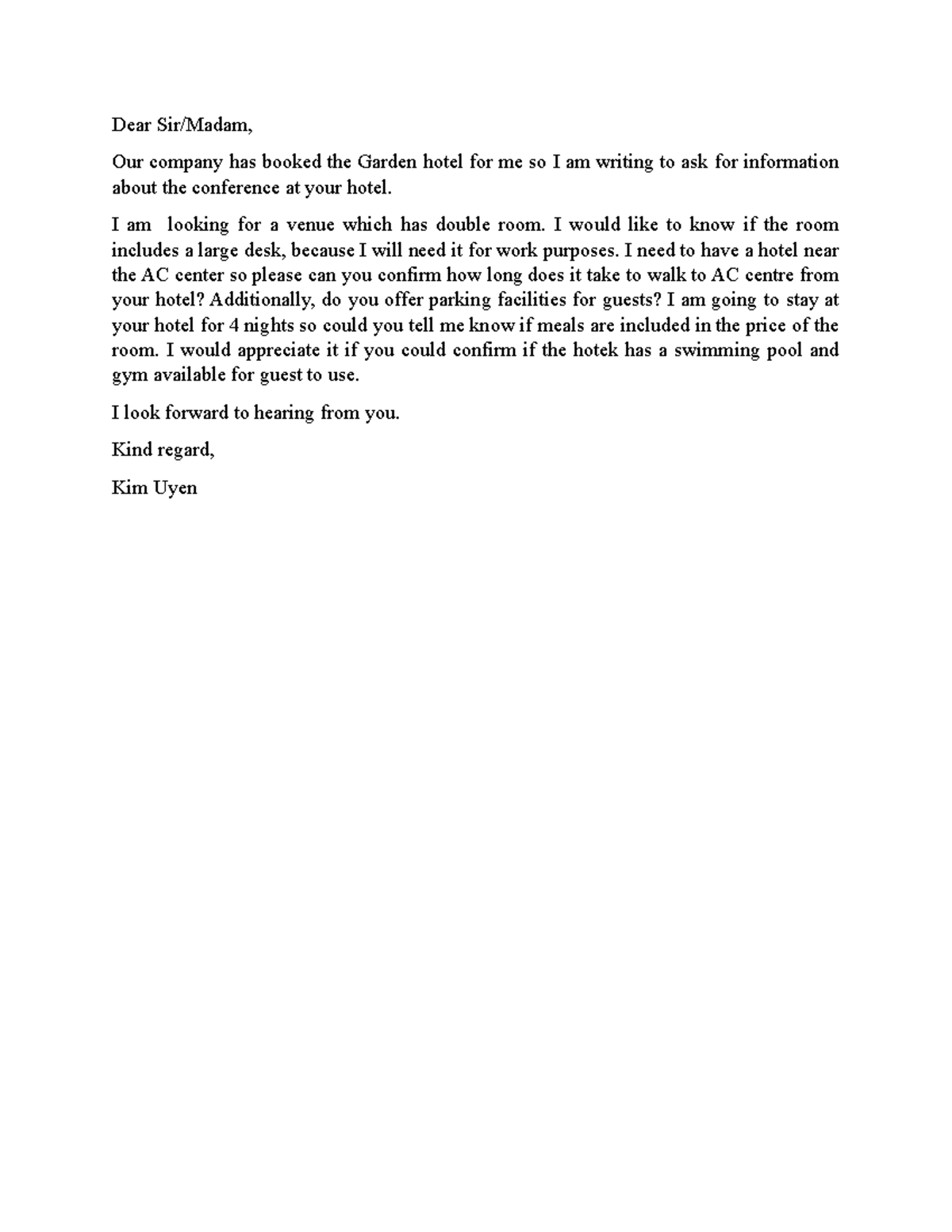 Writing - Unit 1 - tiếng anh tổng quát 2 - Dear Sir/Madam, Our company ...