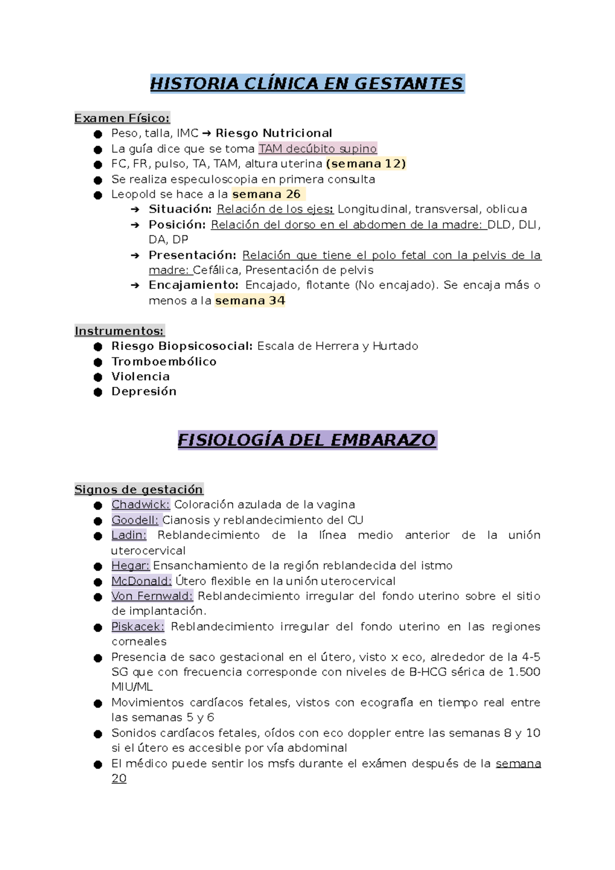 Gineco Primer Corte Historia Clinica En Gestantes Historia Clínica