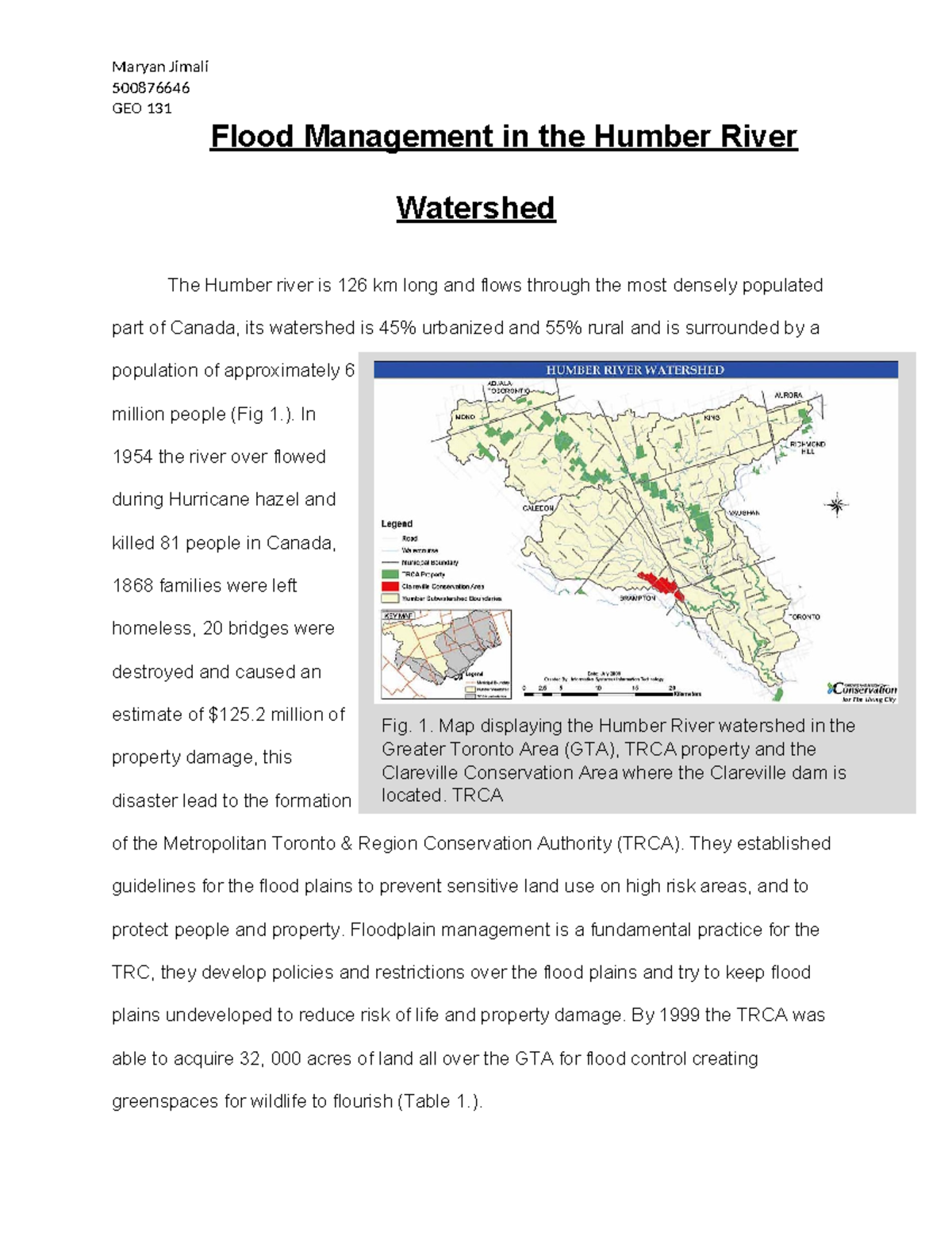 Humber River - n?a - 500876646 GEO 131 Flood Management in the Humber ...