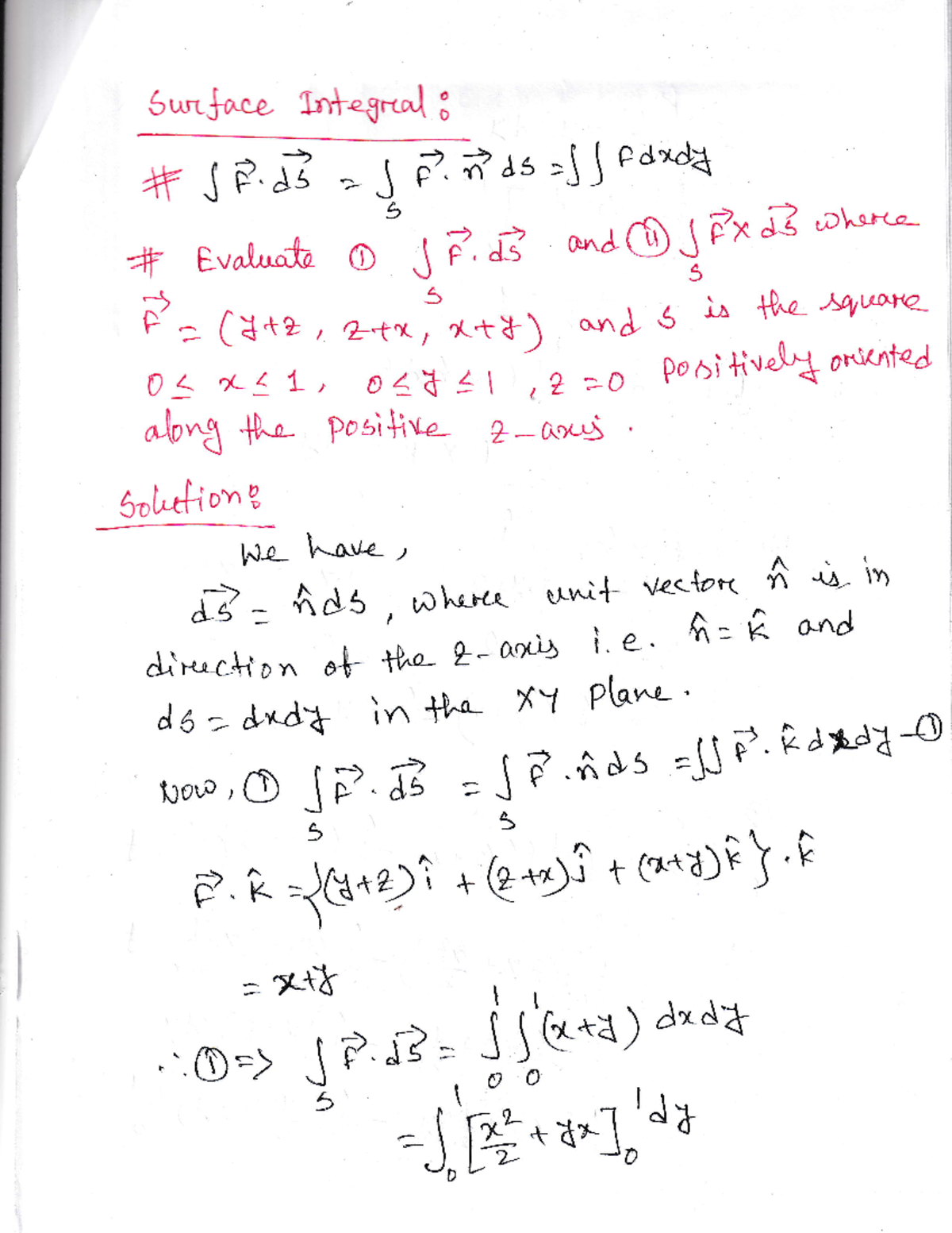 7.Surface Integral - lab reports including txt book, notes - Su'tlacz ...