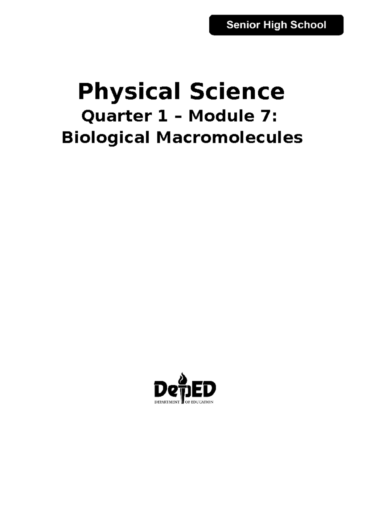 Module 2 - bachelor - Physical Science Quarter 1 – Module 7: Biological ...