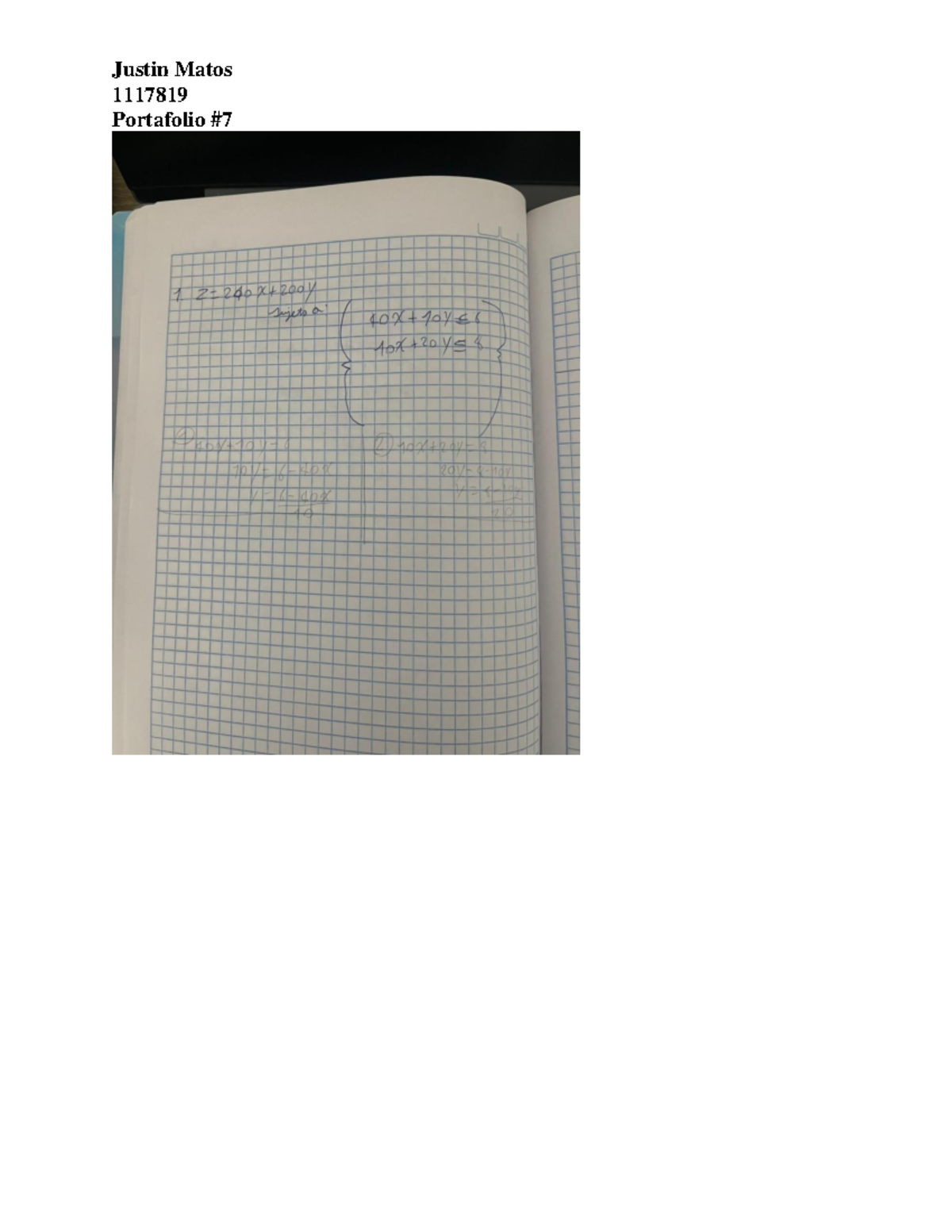 Portafolio #7 - Programacion Lineal - Studocu