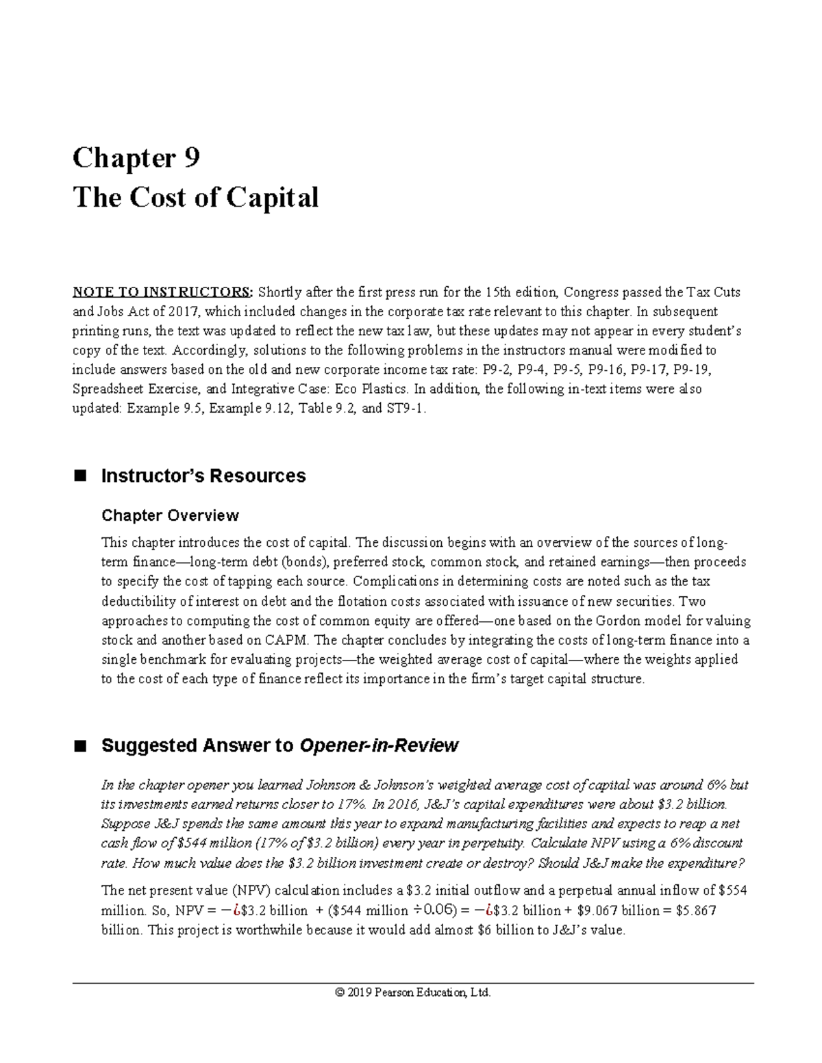 PFM15e IM CH09 - Lecture Notes with mandatory assignments - Chapter 9 ...