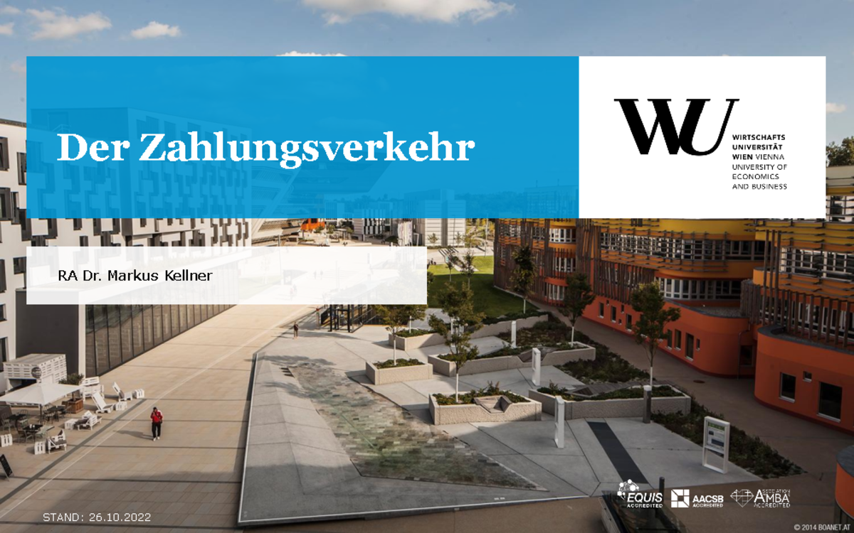 Der Zahlungsverkehr - Kellner Einheit - Der Zahlungsverkehr RA Dr ...