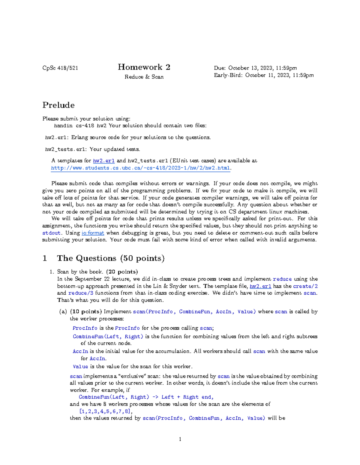 Homework 2 Parallel Scan Cpsc 418521 Homework 2 Reduce And Scan Due October 13 2023 1159pm